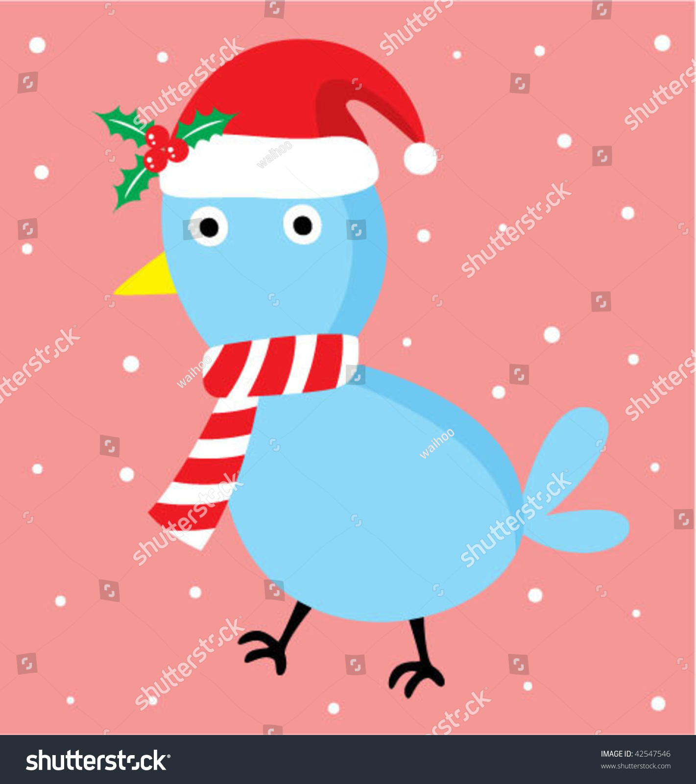 Merry Christmas Bird Stock Vector (Royalty Free) 42547546