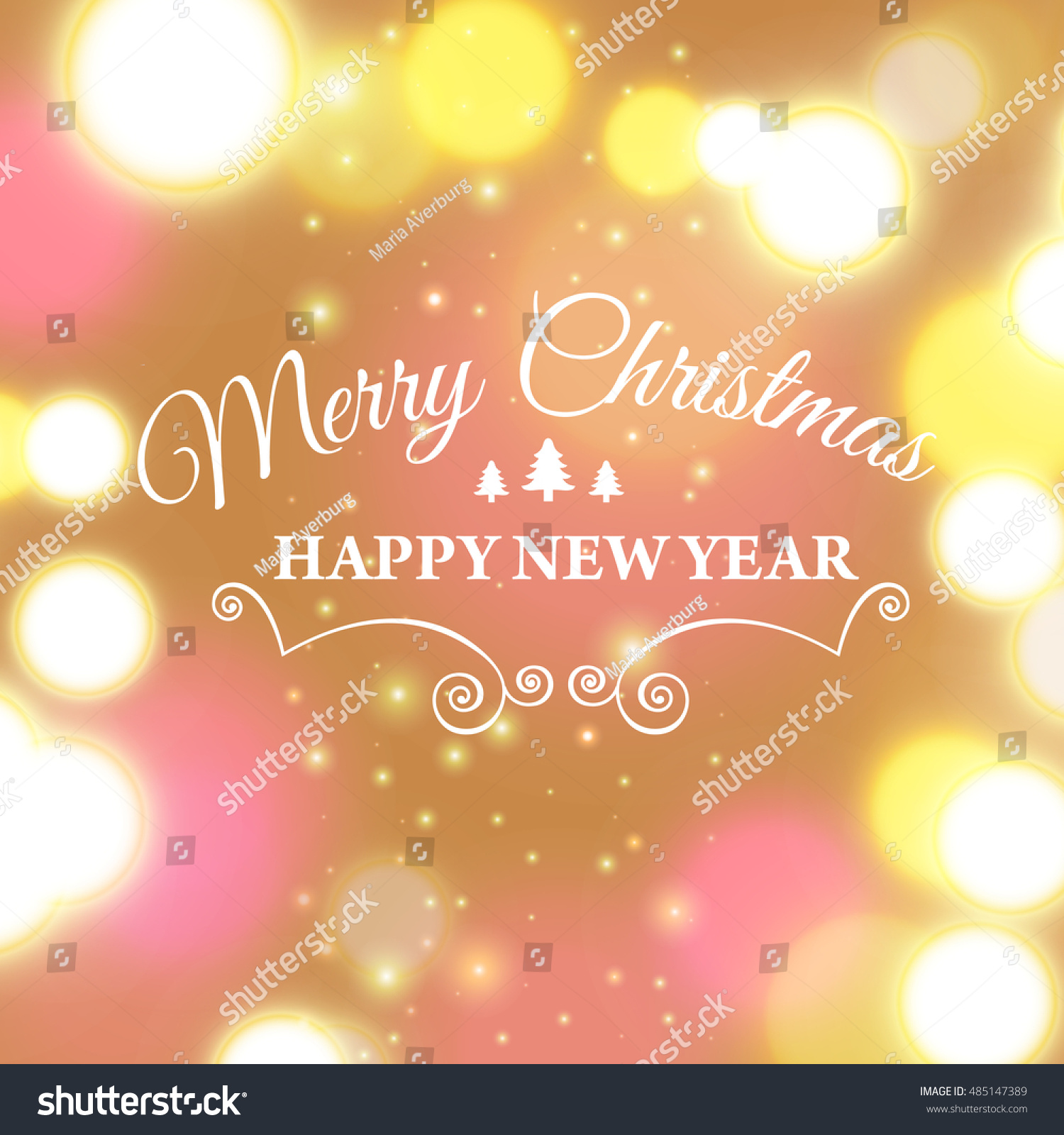 Merry Christmas Ecard Template Vector Illustration Stock Vector ...