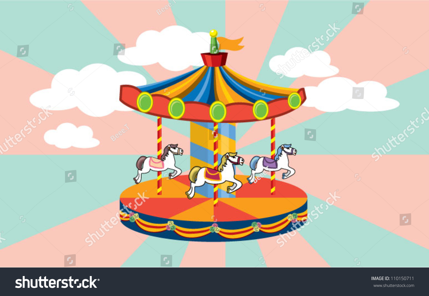 Merry Go Round Stock Vector (Royalty Free) 110150711 - Shutterstock