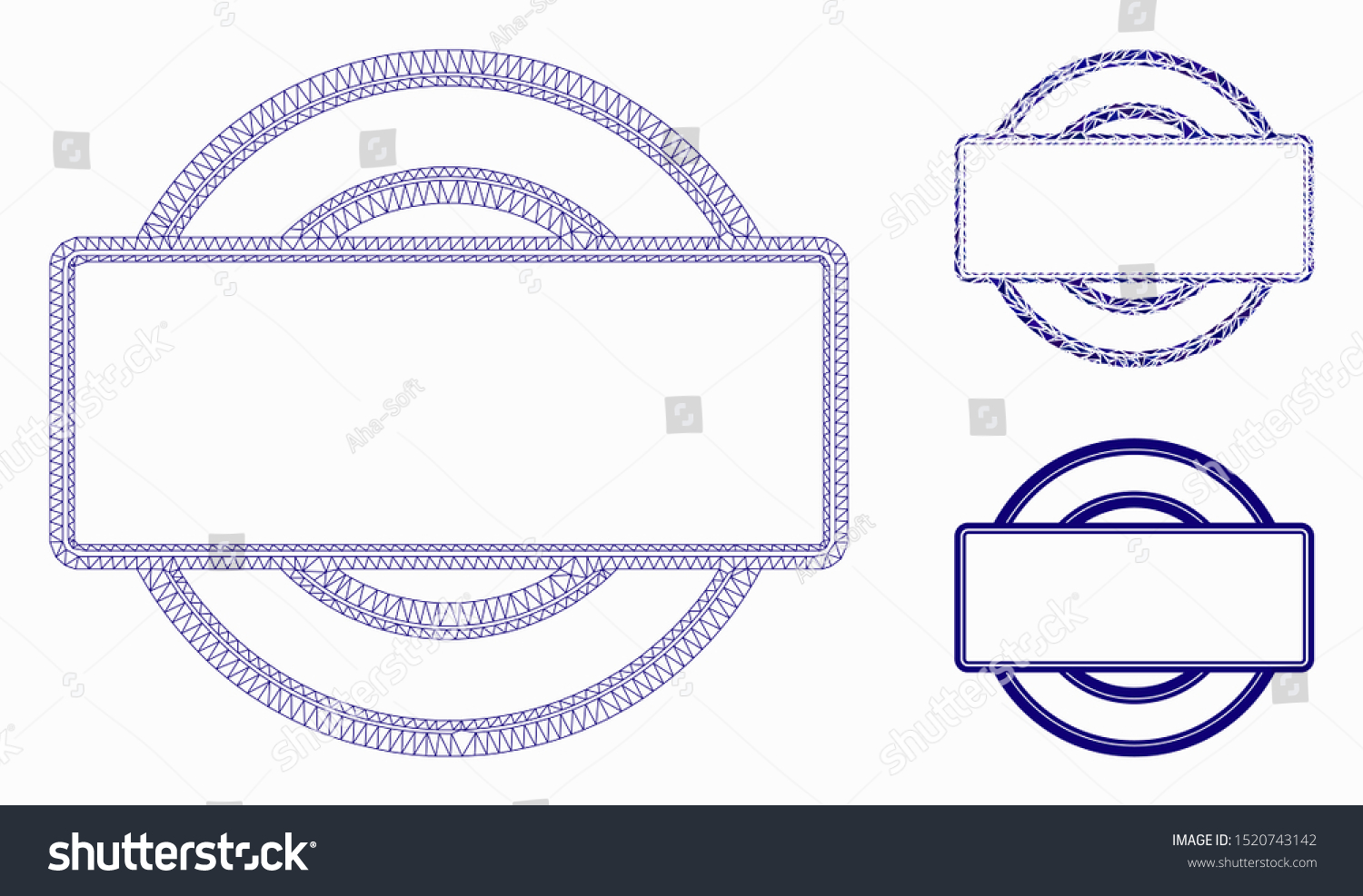 Mesh Double Round Rectangle Frame Model Stock Vector (Royalty Free ...