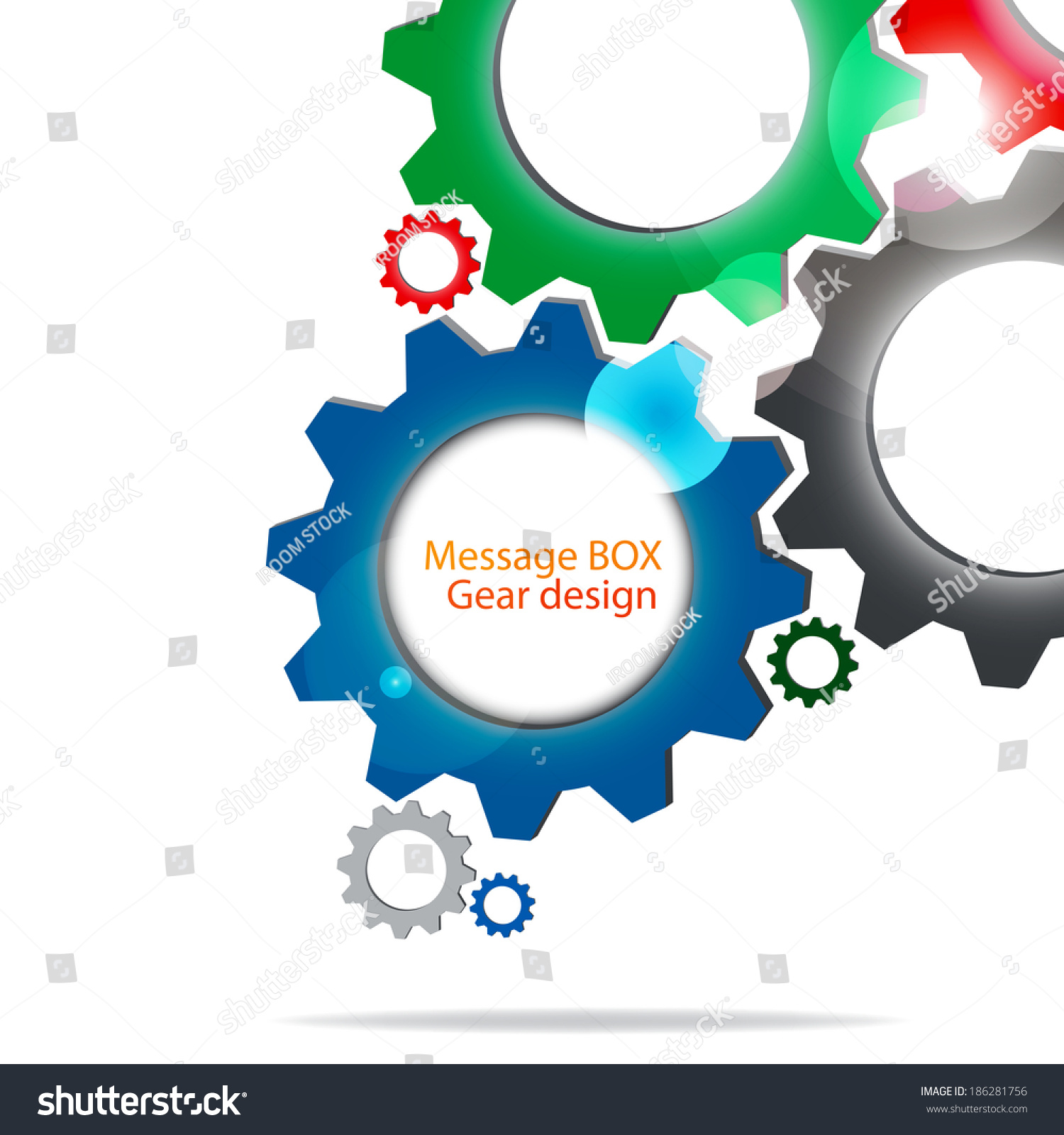 Message Box Gear Template Design Stock Vector (Royalty Free) 186281756 ...