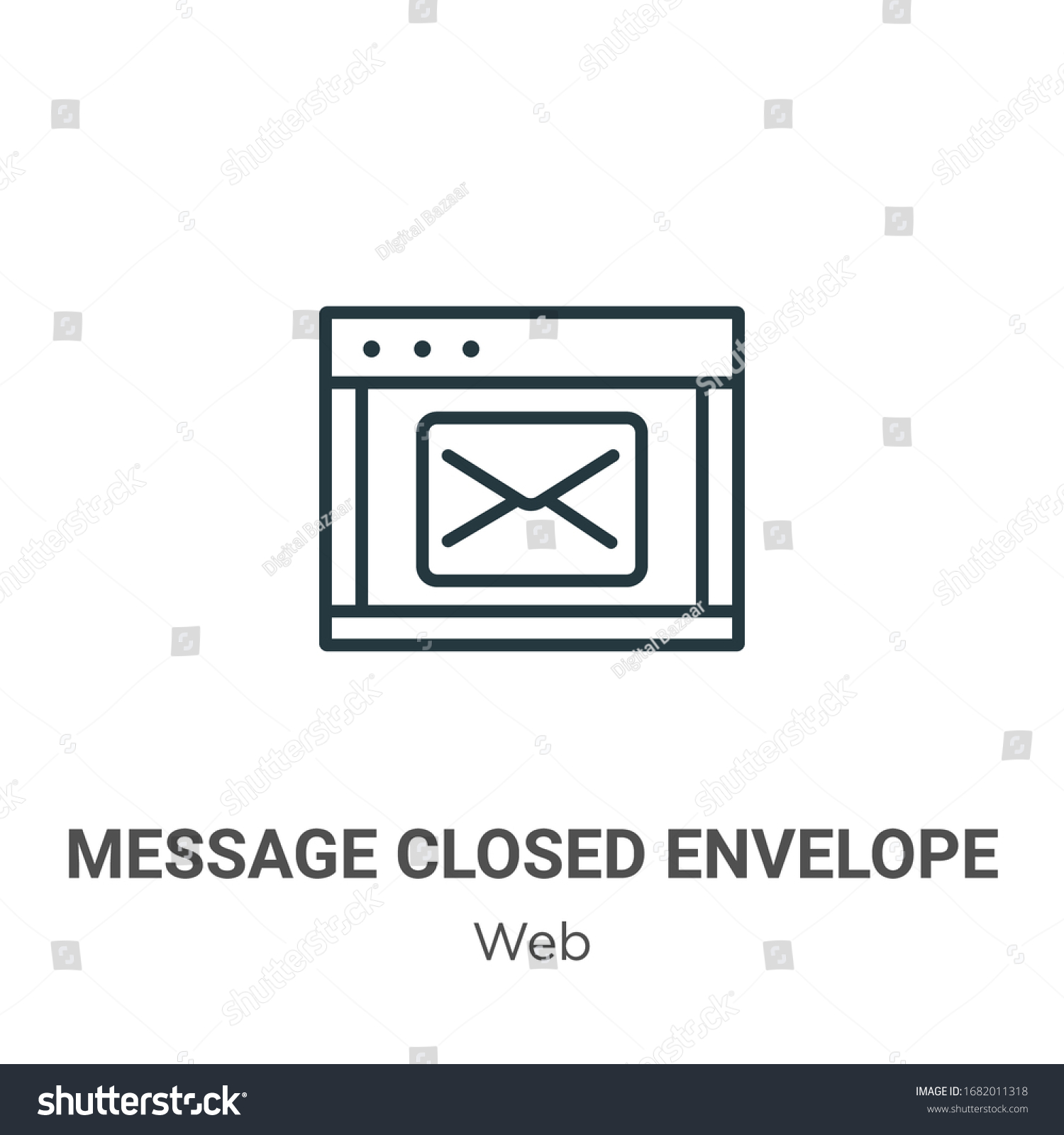 Message Closed Envelope Outline Vector Icon Stock Vector (Royalty Free ...