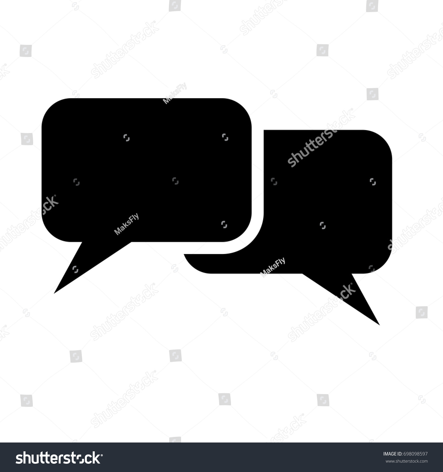 Message Icon Black Sign Design Stock Vector (Royalty Free) 698098597
