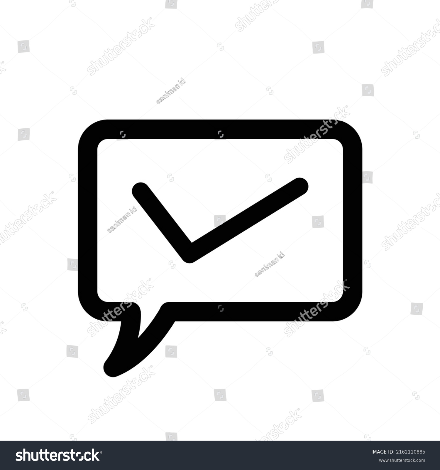 Message Icon Check Mark Verified Stock Vector (Royalty Free) 2162110885 ...