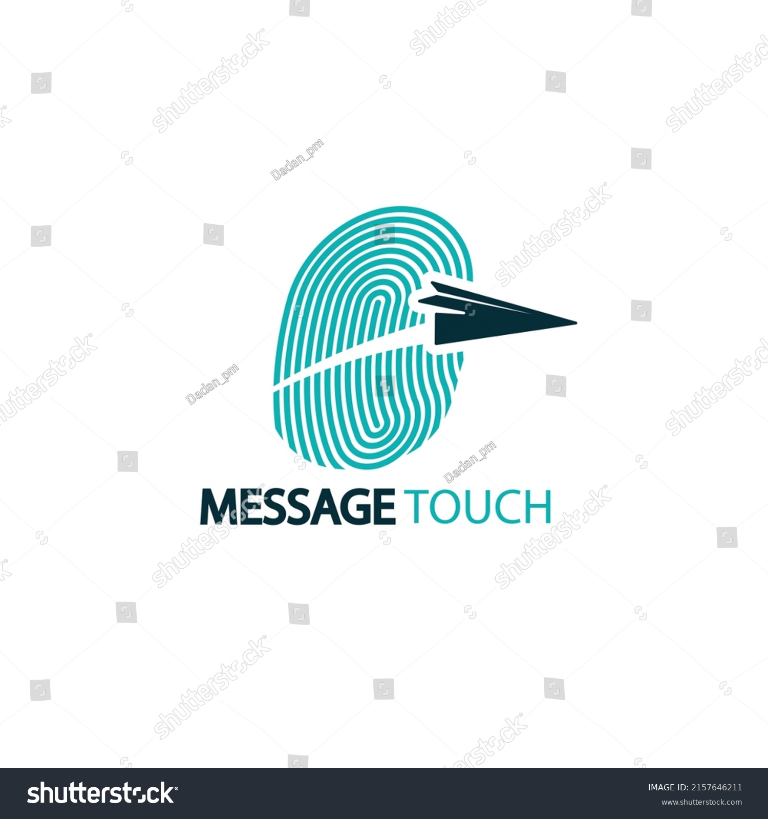 Message Touch Fingerprint Airplane Logo Stock Vector (Royalty Free ...