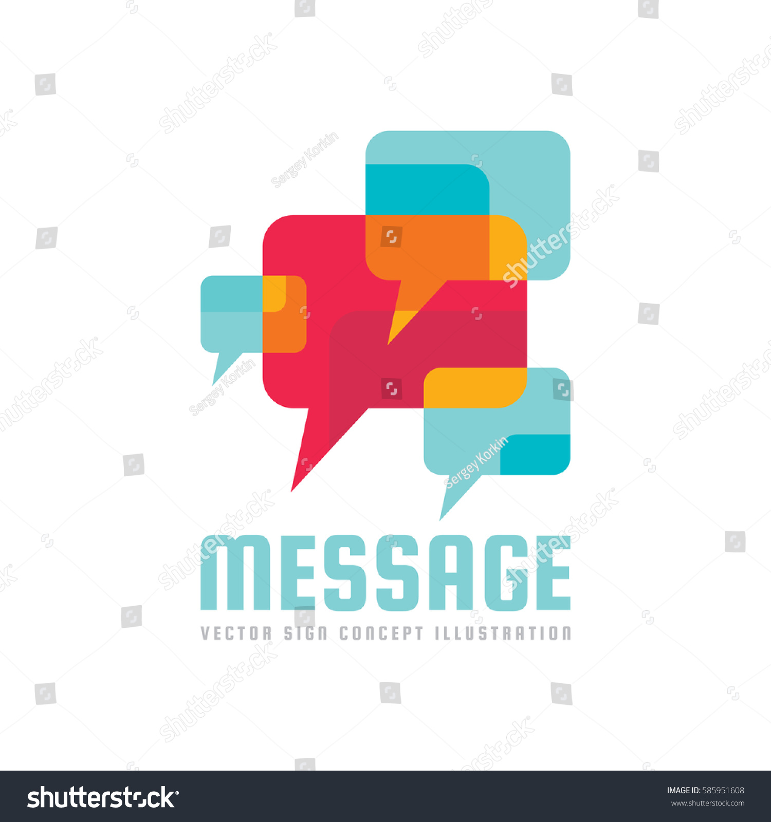 Message Vector Logo Template Concept Illustration Stock Vector (Royalty ...