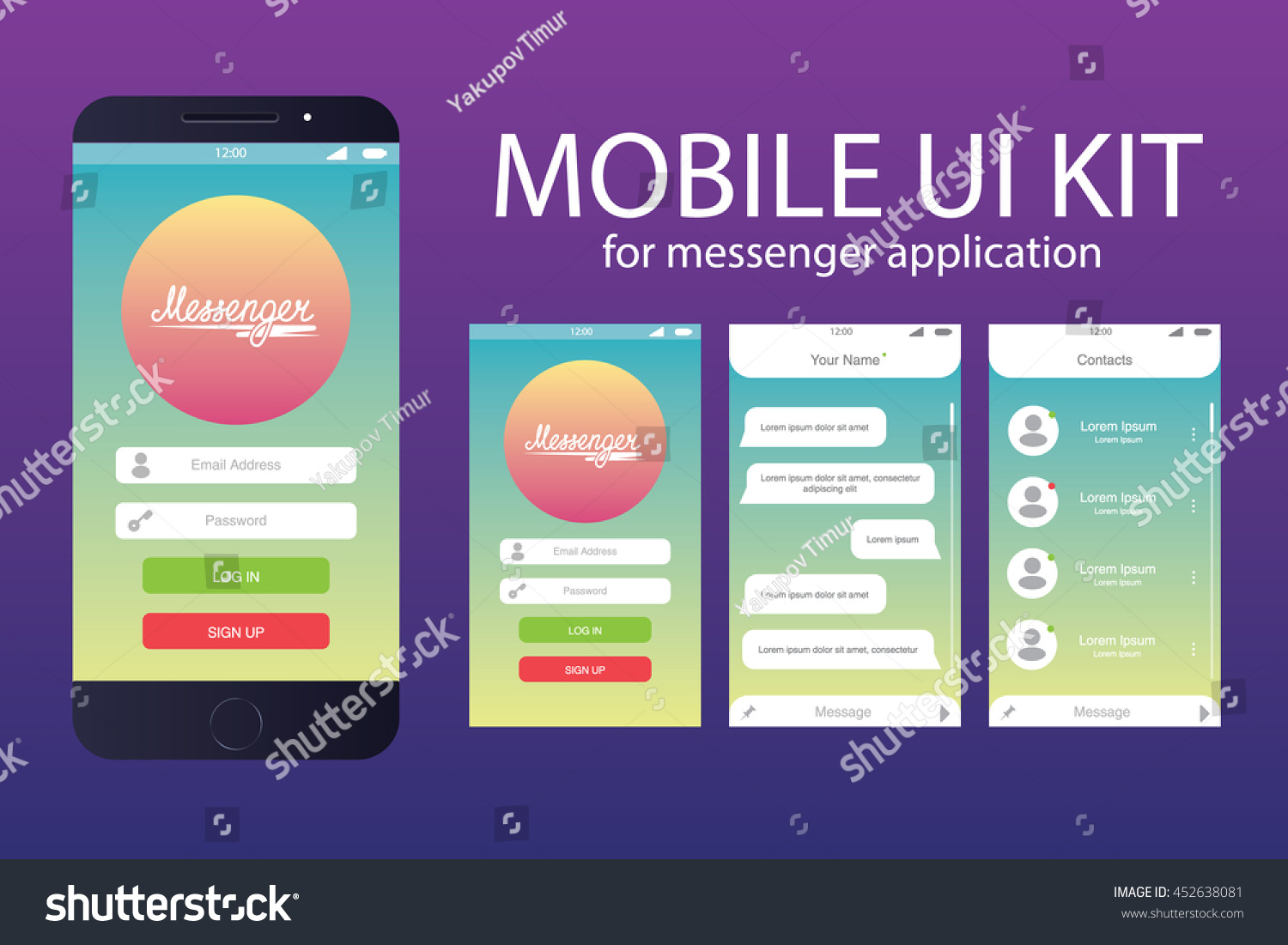 Messenger Application Template Messenger Message Box 스톡 벡터(로열티 프리 ...