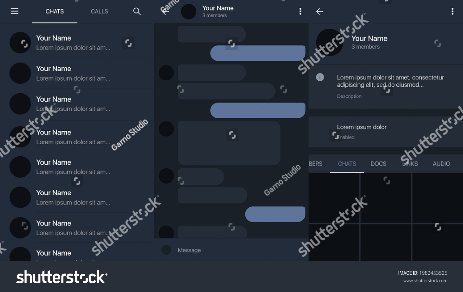 Messenger Desktop Template Mockup Messenger Interface Stock Vector ...