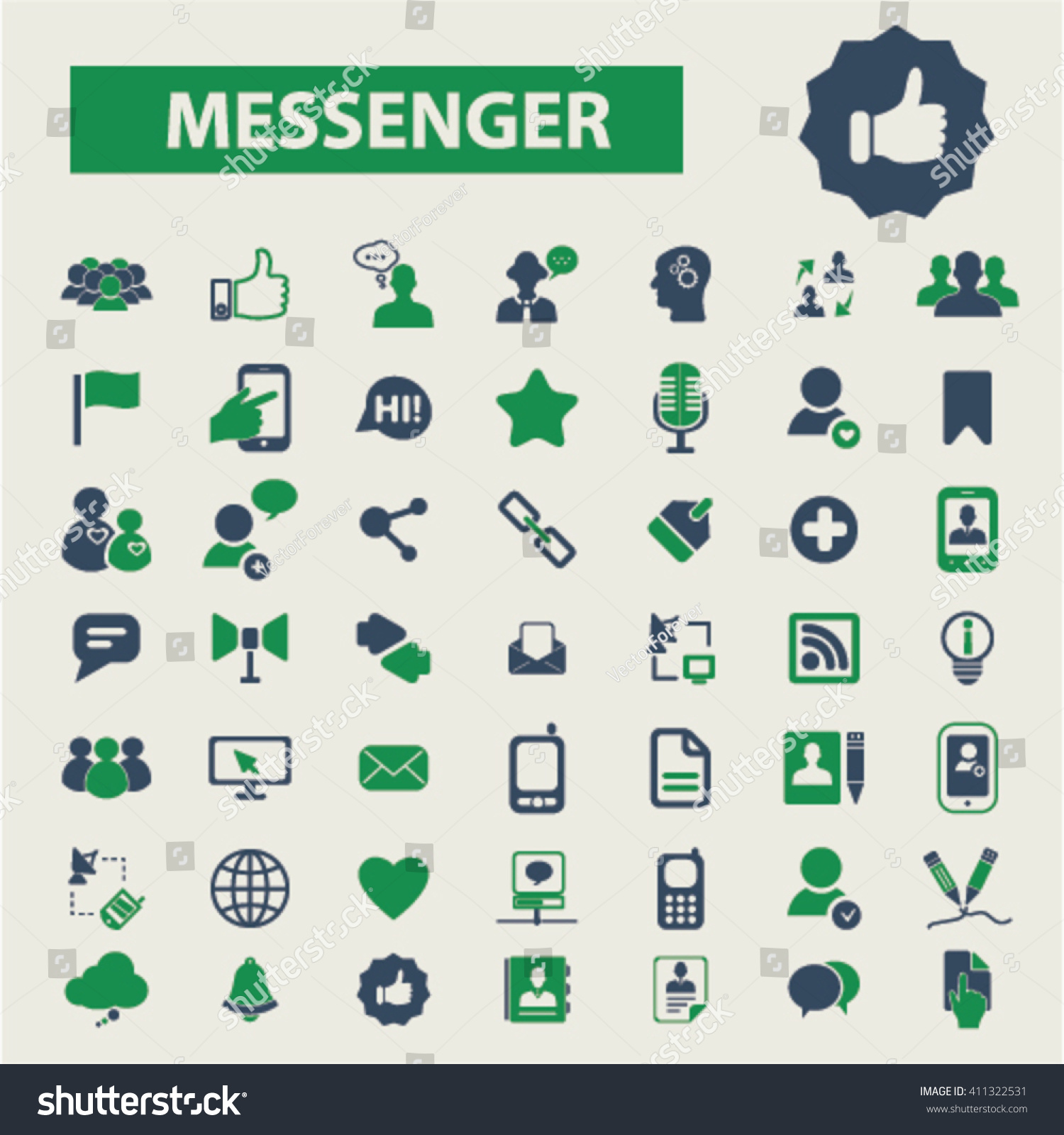 Messenger Icons Stock Vector (Royalty Free) 411322531 | Shutterstock