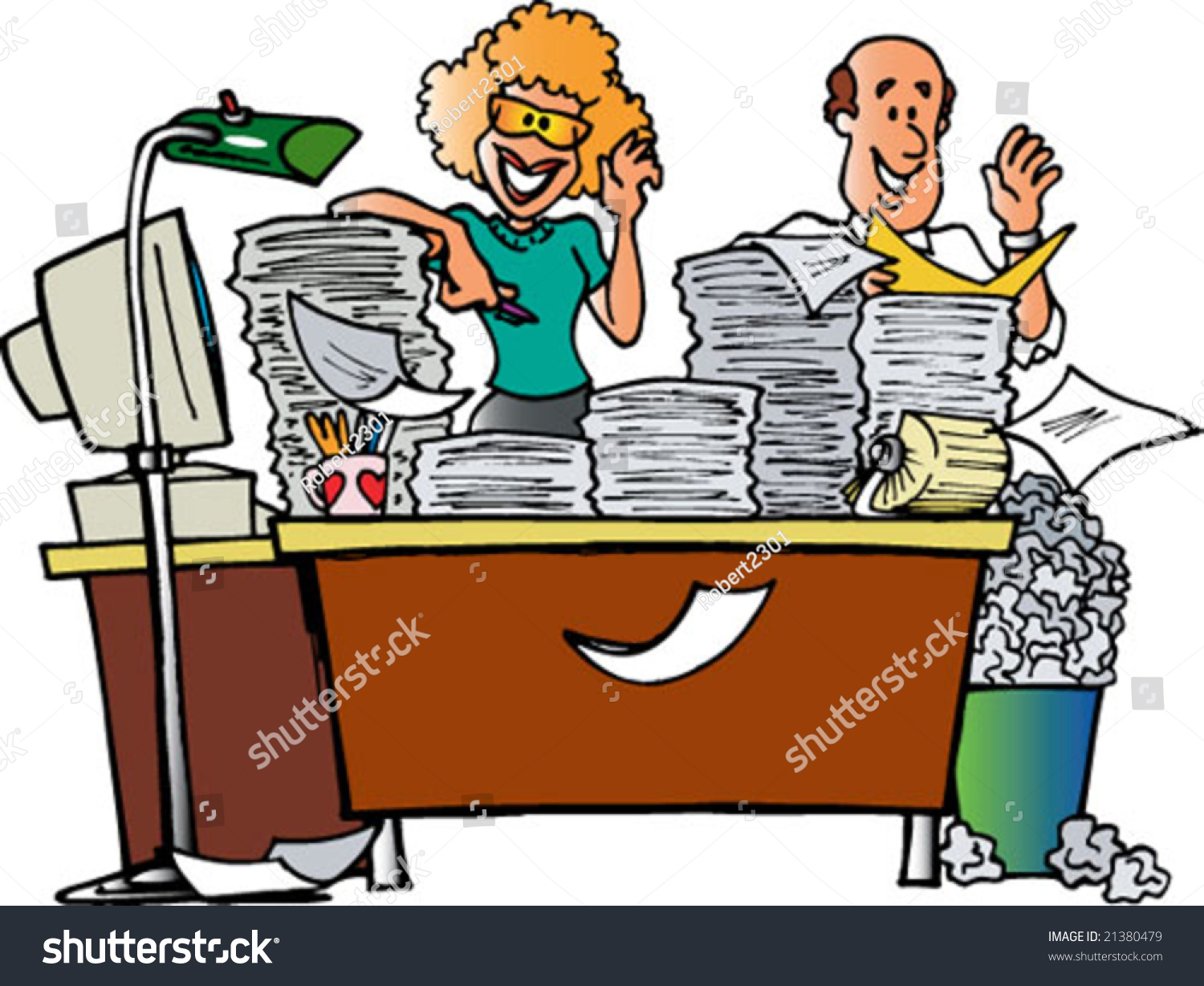 Messy Desk Stock Vector 21380479 - Shutterstock