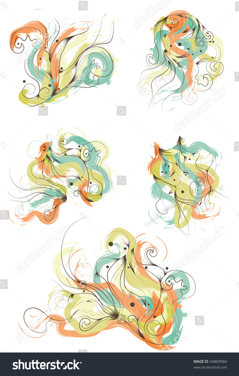 Messy Hand Drawn Painted Design Elements Stock Vector (Royalty Free ...