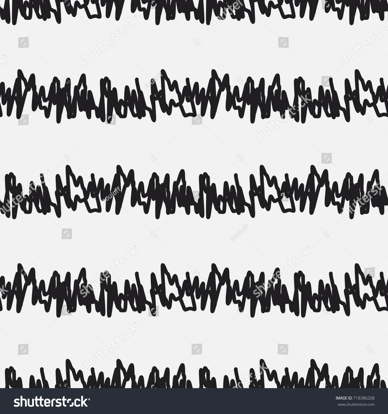 Messy Random Zigzag Lines Scrawls Hand: vector de stock (libre de ...