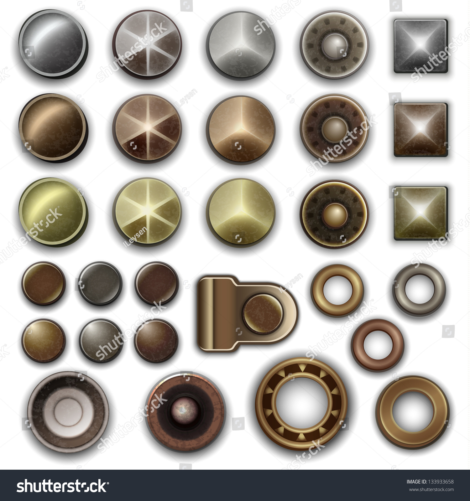 Metal Accessories Collection Vector Eps10 Stock Vector (Royalty Free ...