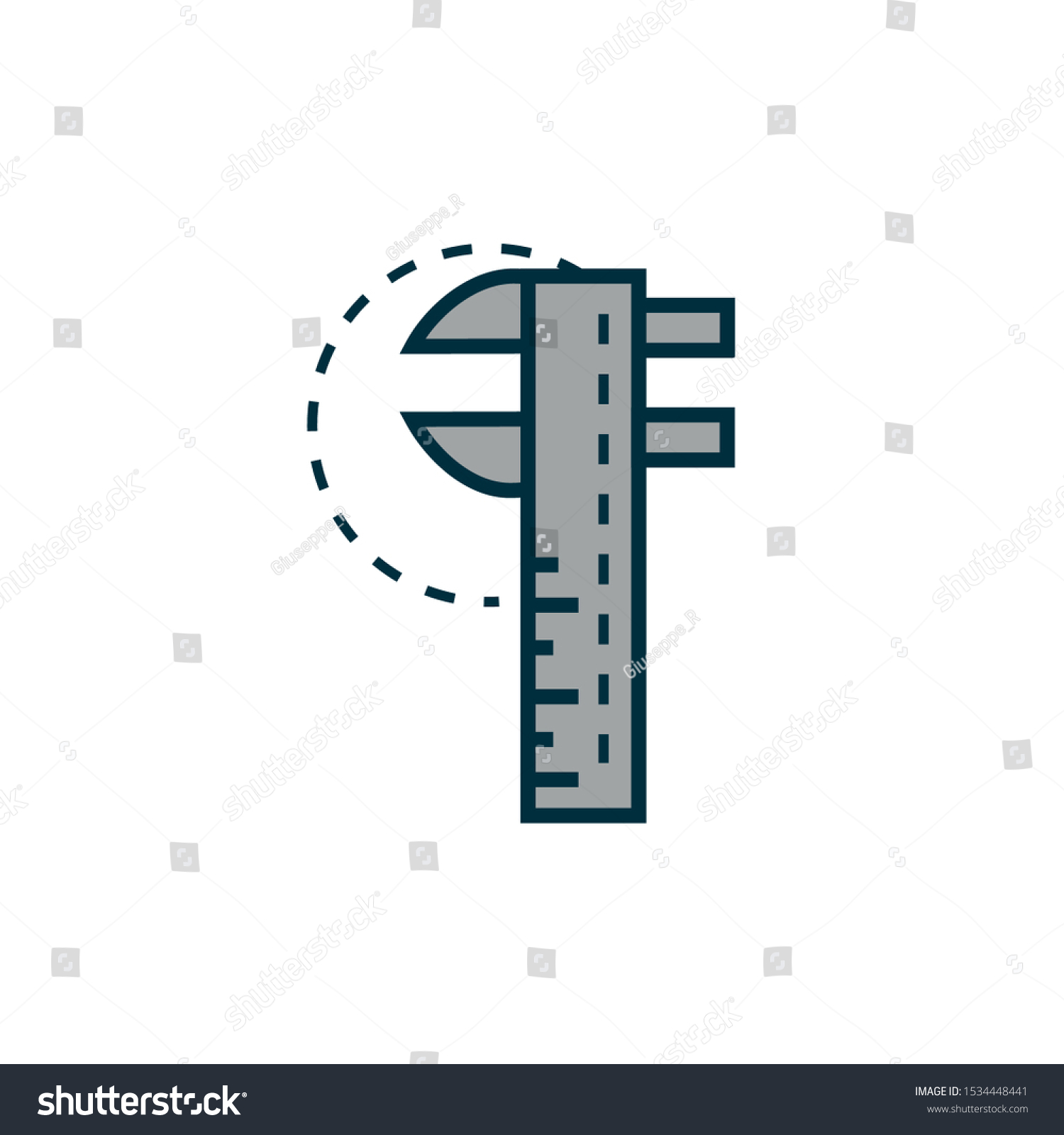 Metal Caliper Precision Work Tools Engineering Stock Vector (Royalty ...