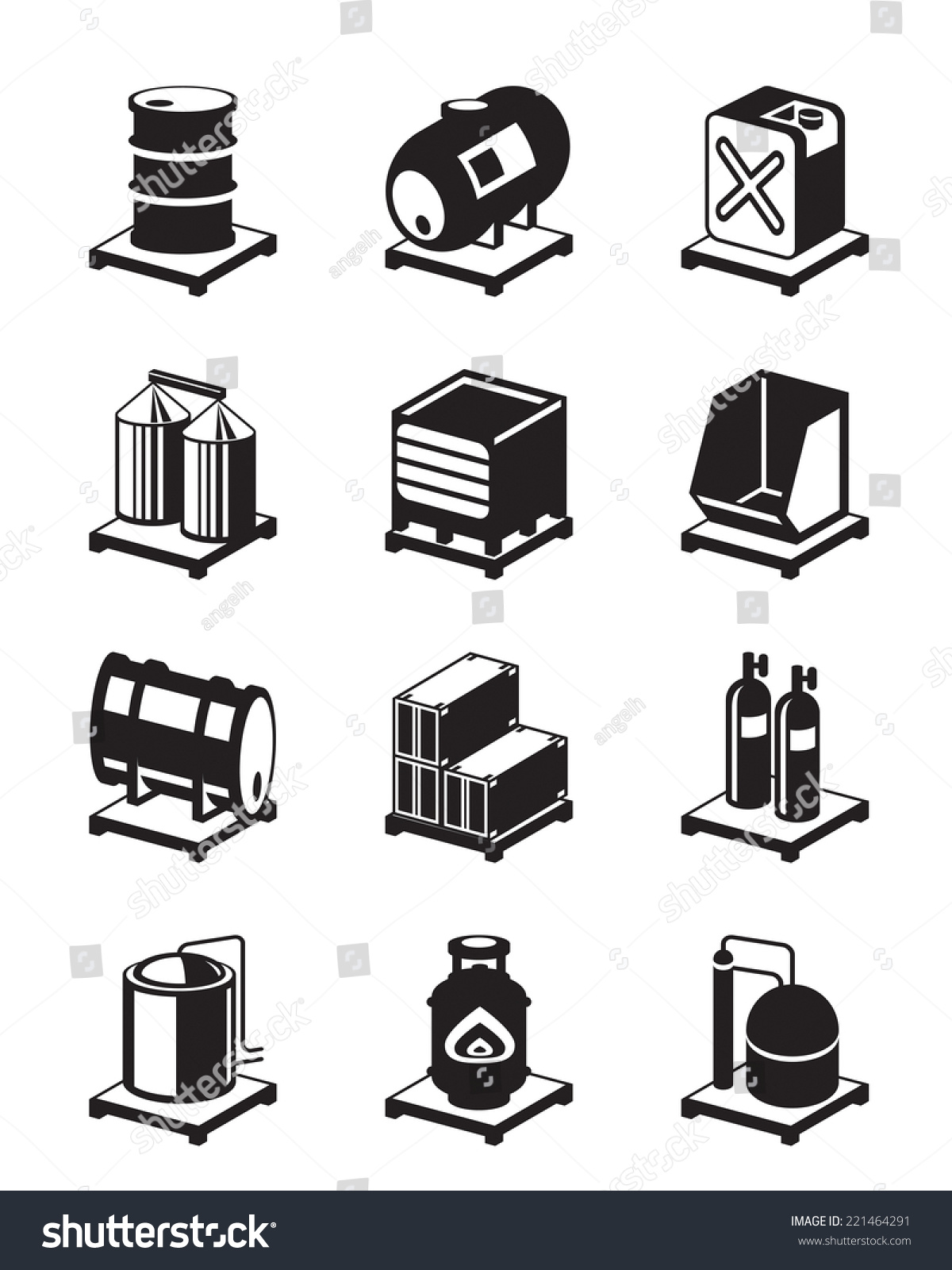 Metal Containers Icon Set Vector Illustration Stock Vector (Royalty ...