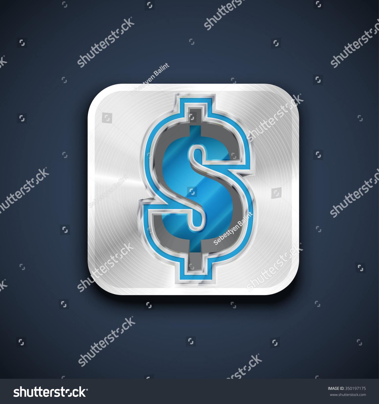 Metal Engraved Dollar Sign Vector Stock Vector (Royalty Free) 350197175 ...