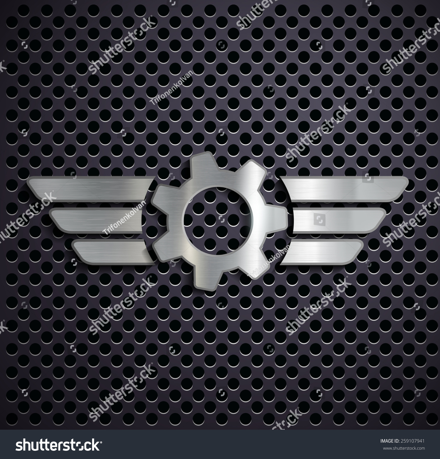 Metal Gear Wings Vector Image Stock Vector (Royalty Free) 259107941