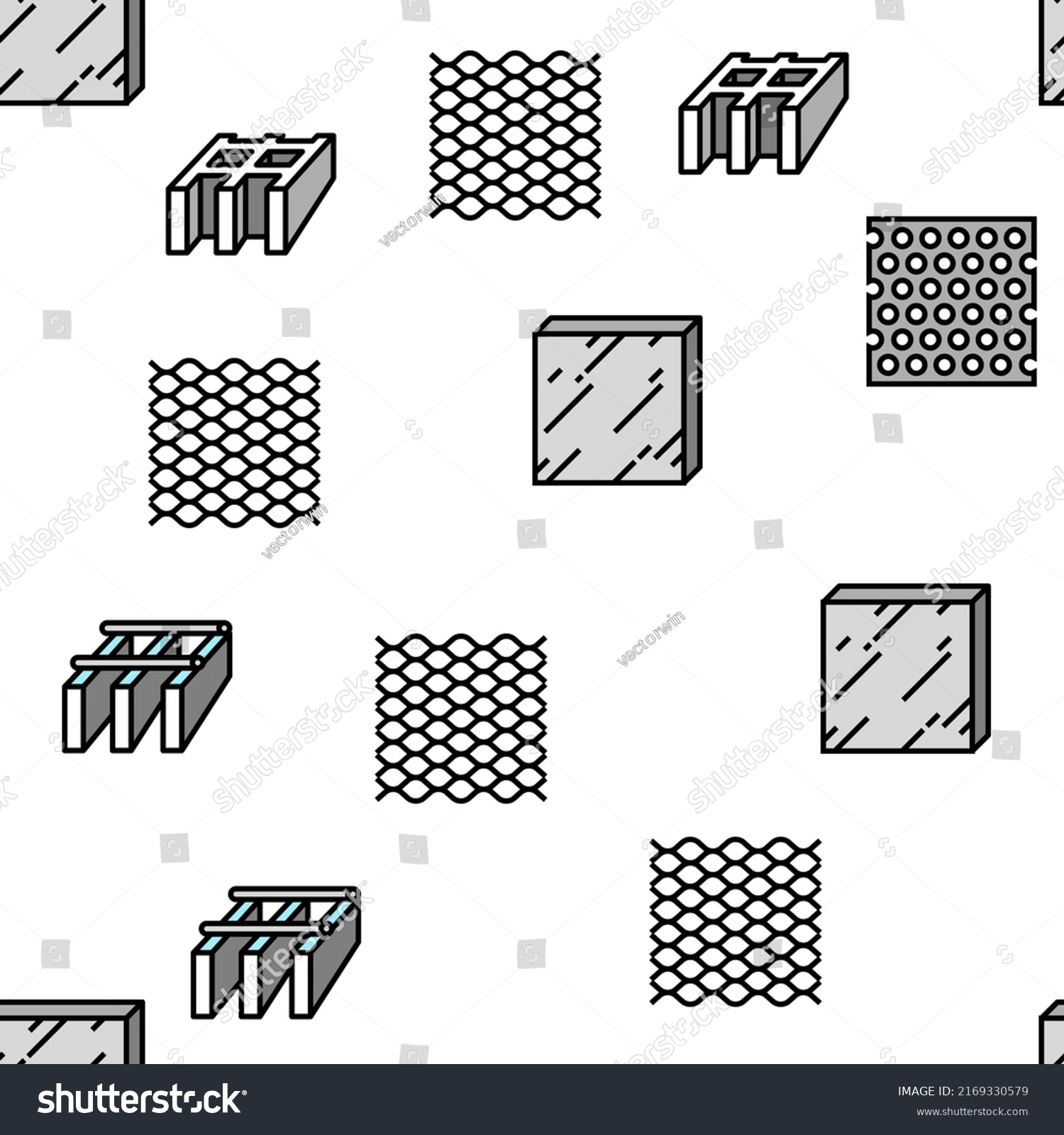 Metal Material Construction Beam Vector Seamless Stock Vector (Royalty ...