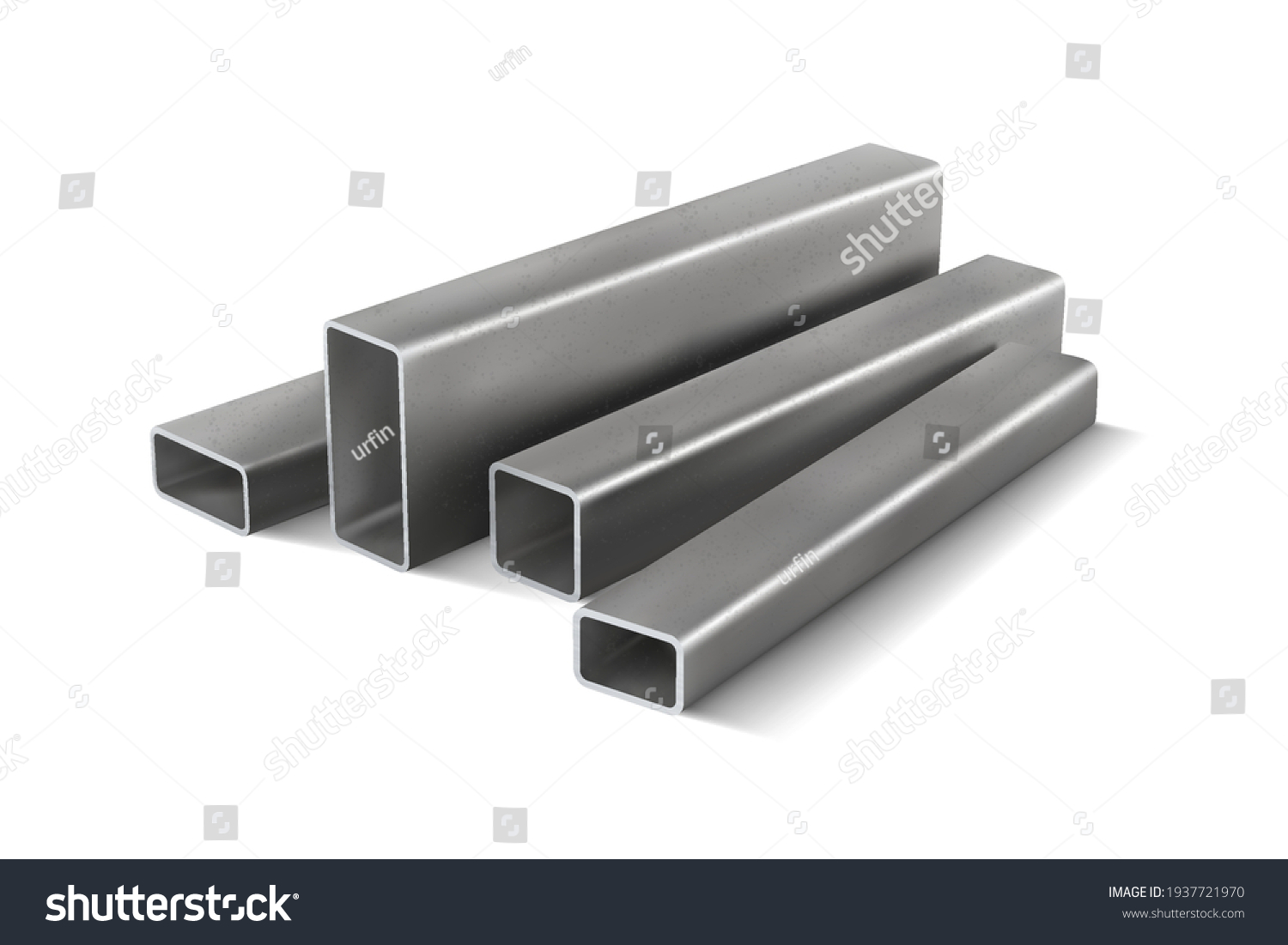 Metal Rectangular Hollow Bars Structural Reinforcement Stock Vector ...
