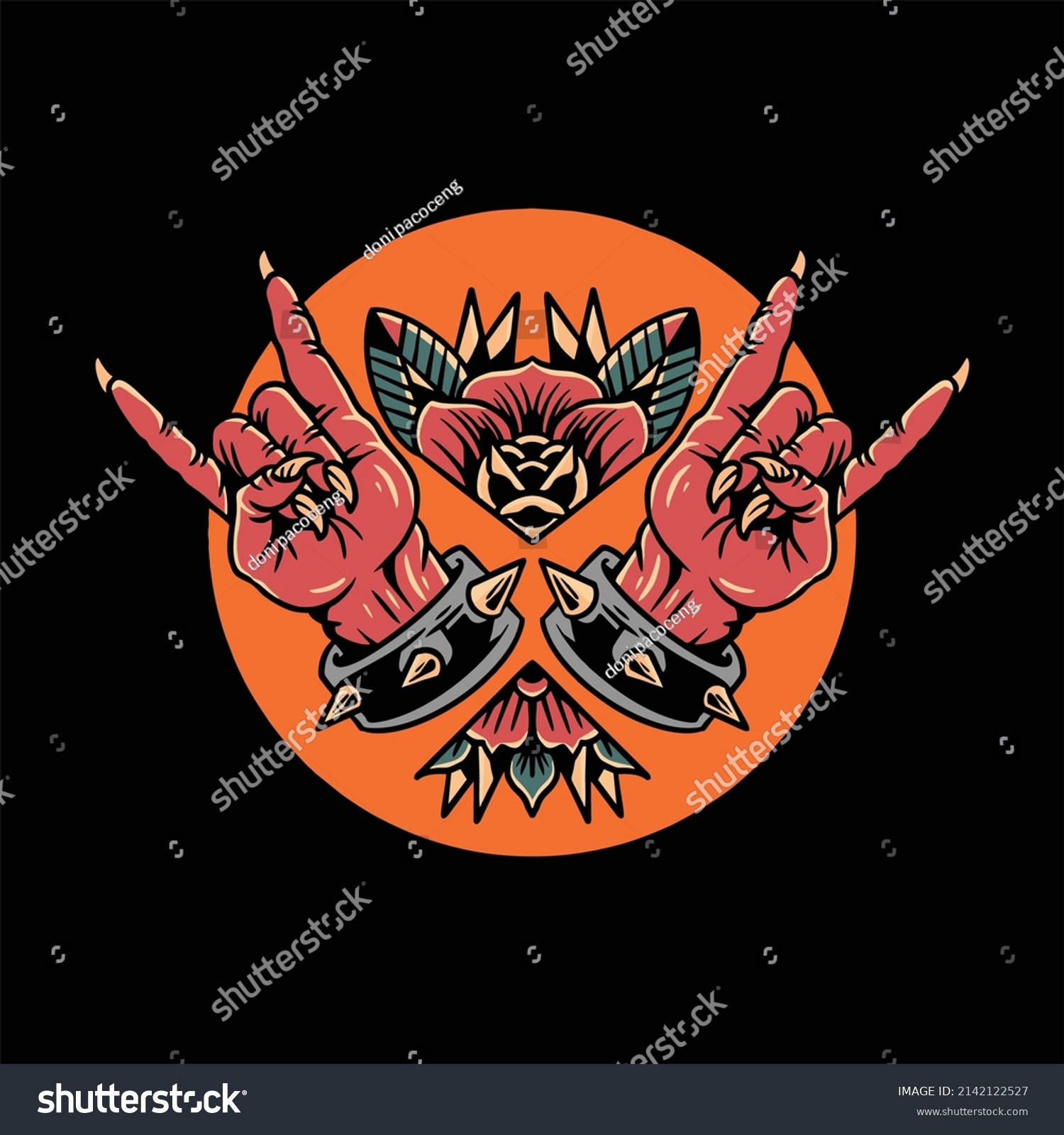 Metal Sign Devil Tattoo Vector Design Stock Vector (Royalty Free ...