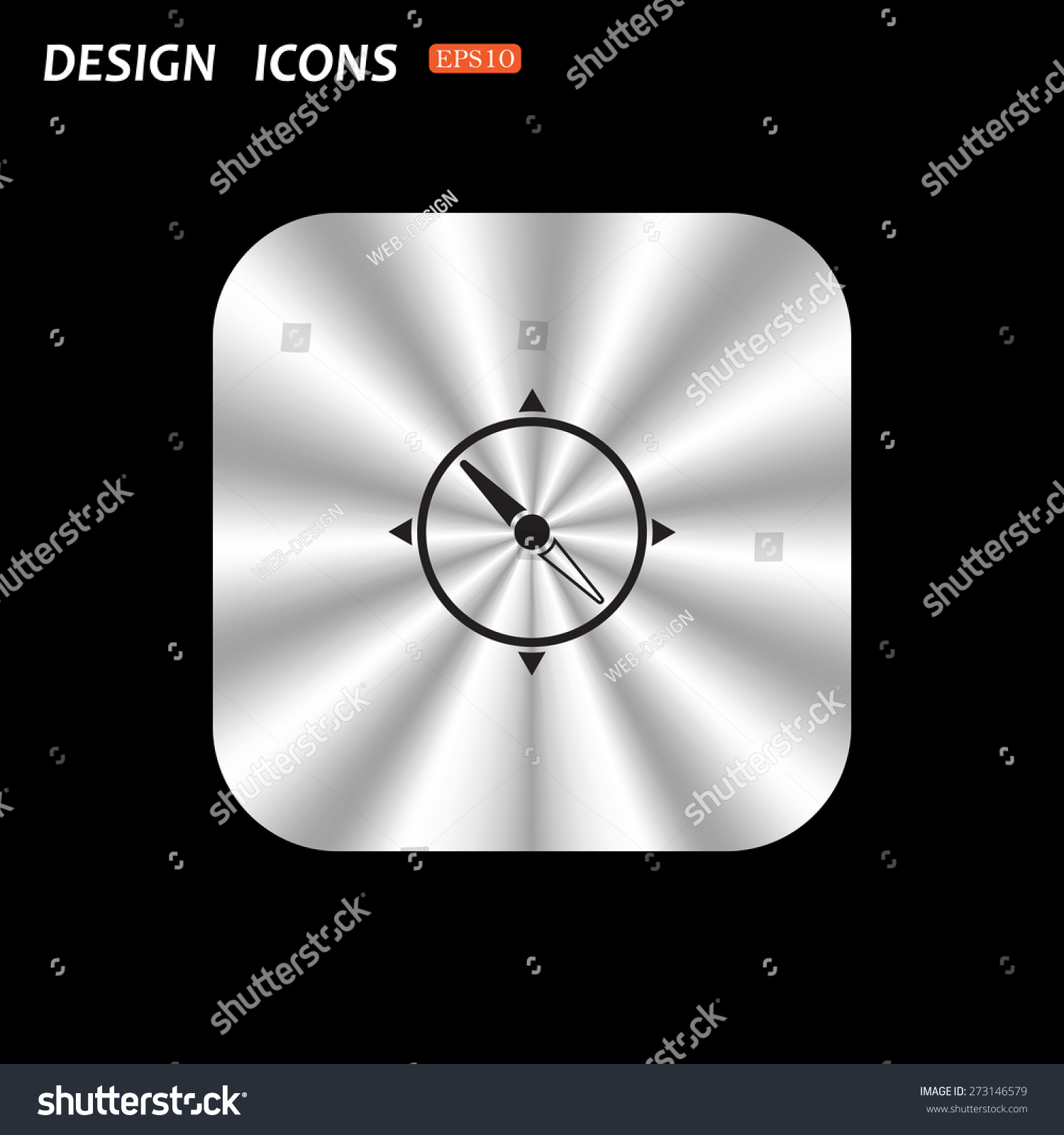 Metal Square Rounded Corners Button On Stock Vector Royalty Free 273146579 Shutterstock