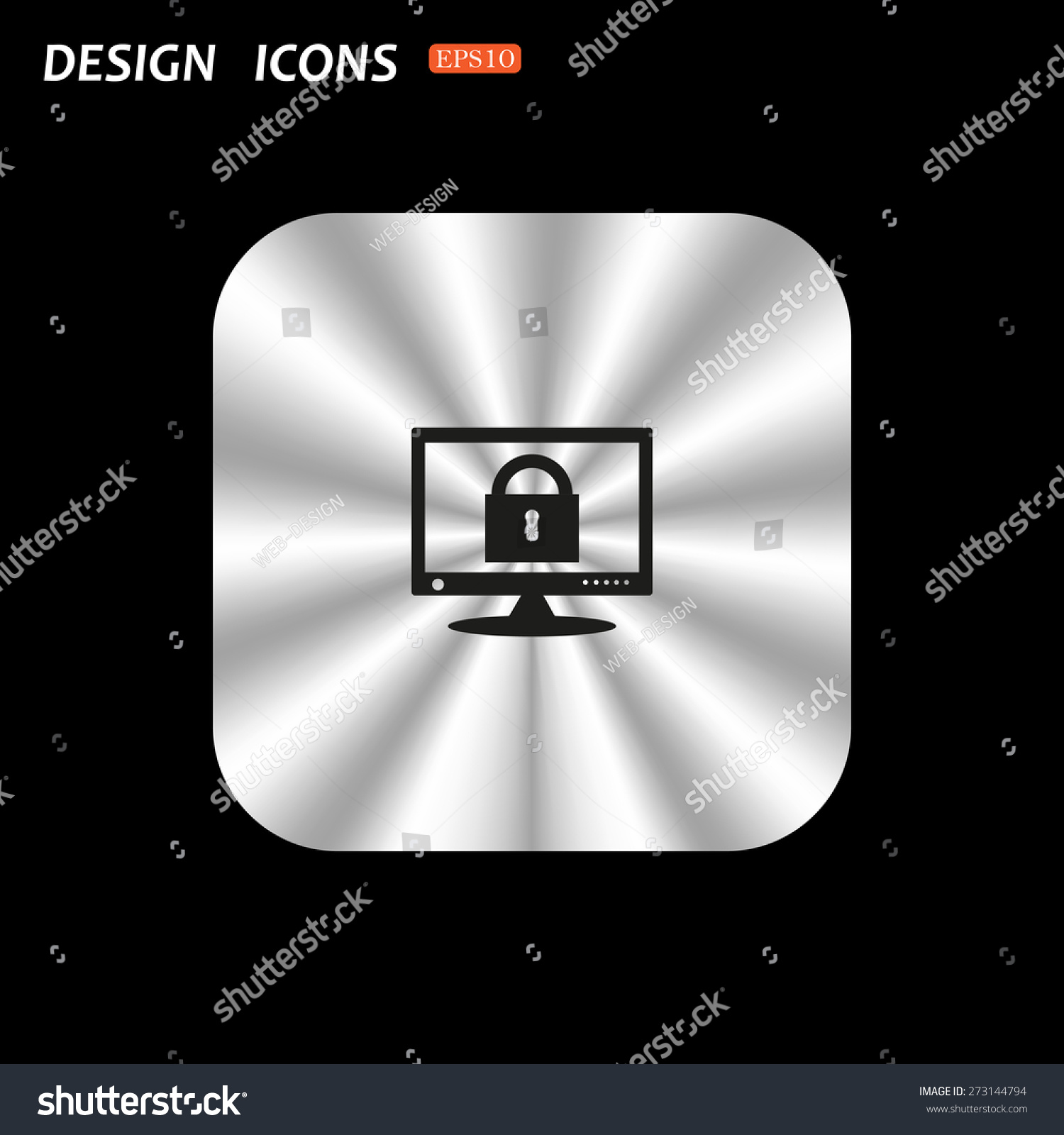 Metal Square Rounded Corners Button On Stock Vector (Royalty Free ...