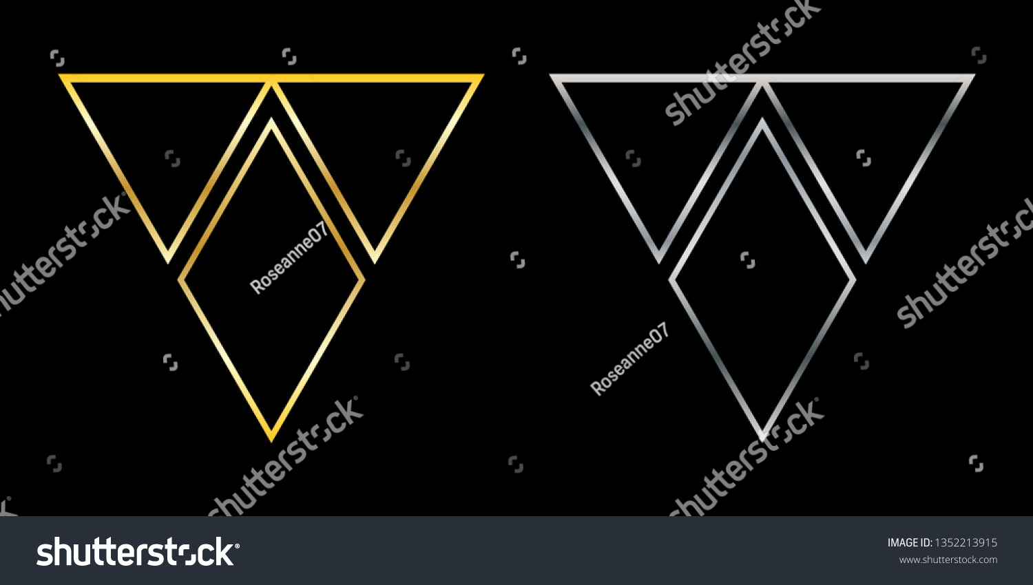 Metal Triangle Logo Three Shapes Upside Stock Vector (Royalty Free ...