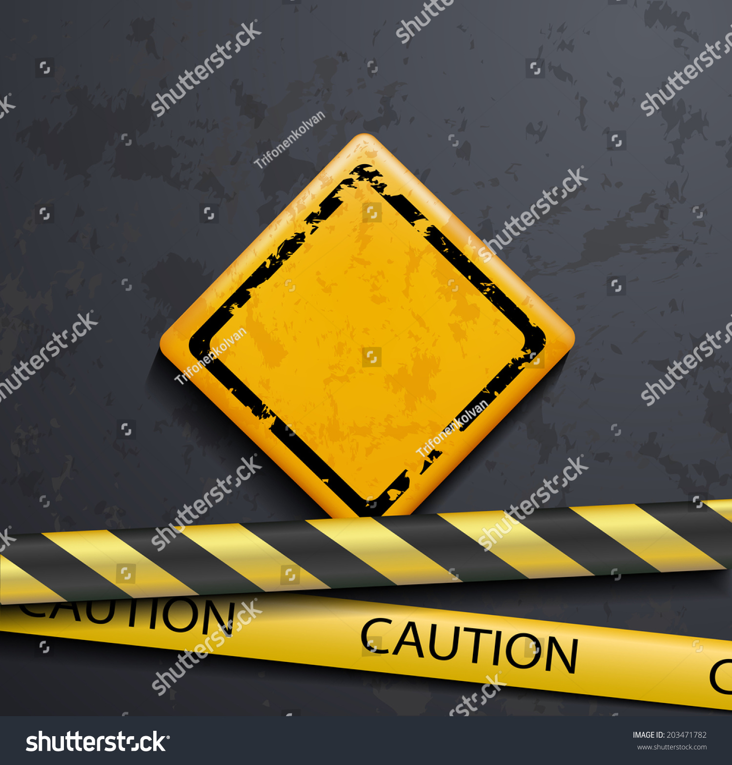 Metal Warning Sign: vector de stock (libre de regalías) 203471782 ...