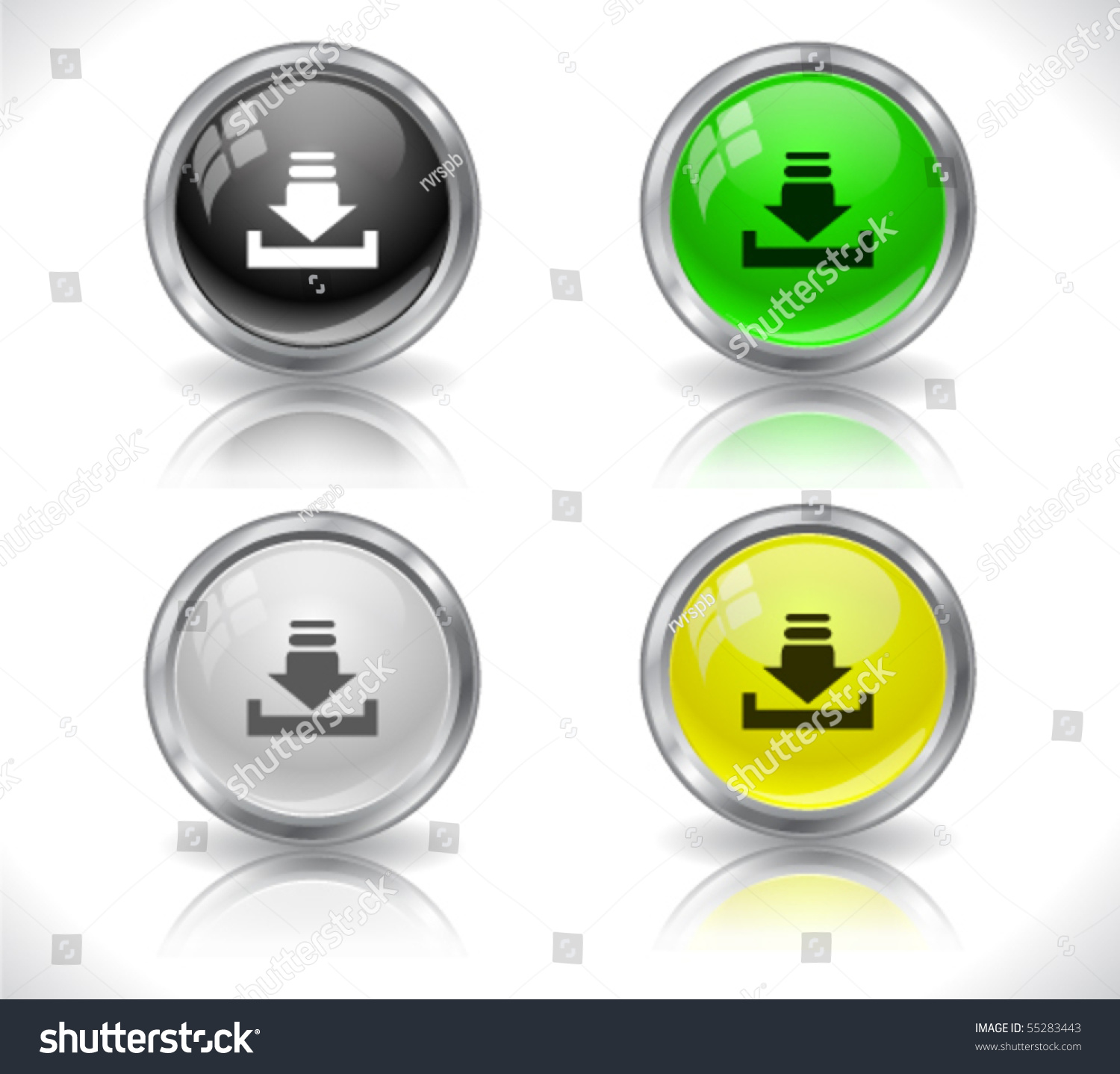 Metal Web Buttons Stock Vector (Royalty Free) 55283443 | Shutterstock