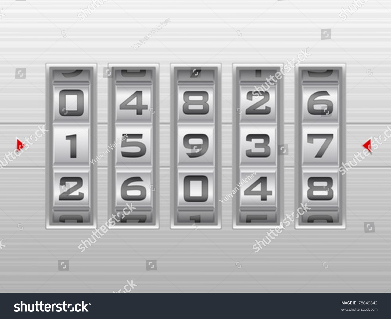 Metallic Combination Lock Five Number Vector Stock Vector (Royalty Free ...