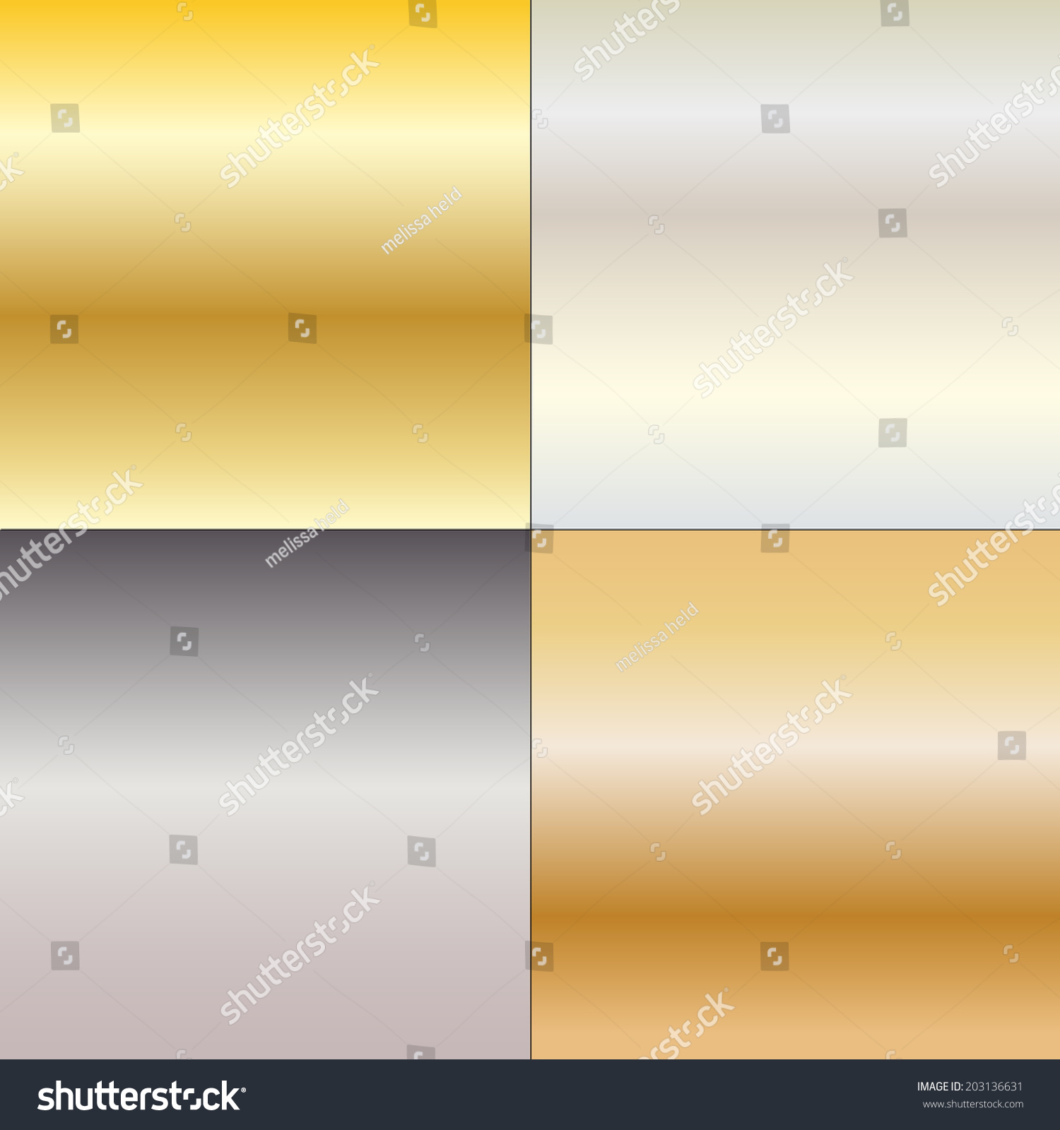 Metallic Gradients Stock Vector Illustration 203136631 : Shutterstock