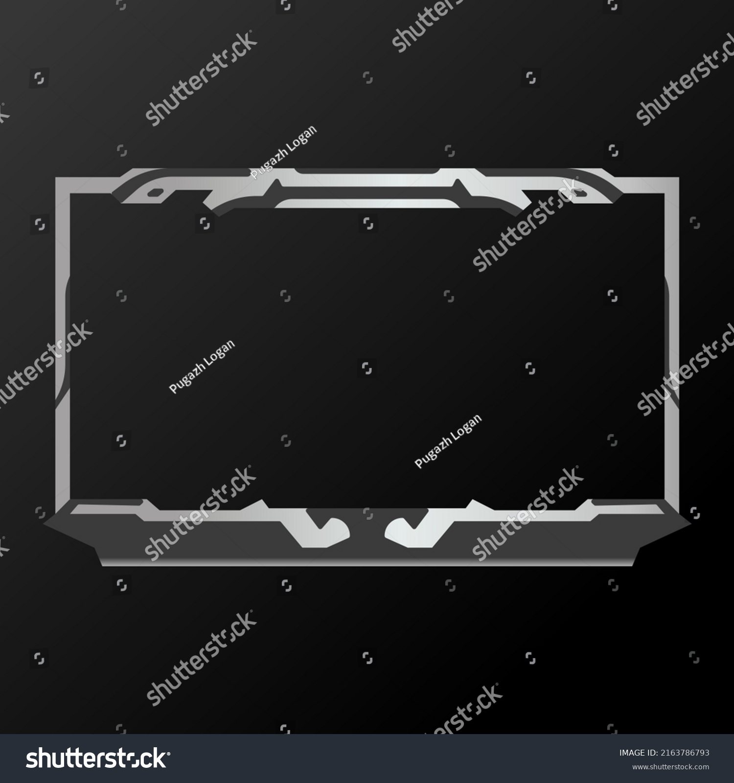 Metallic Live Stream Overlay Gaming Interface Stock Vector (Royalty ...