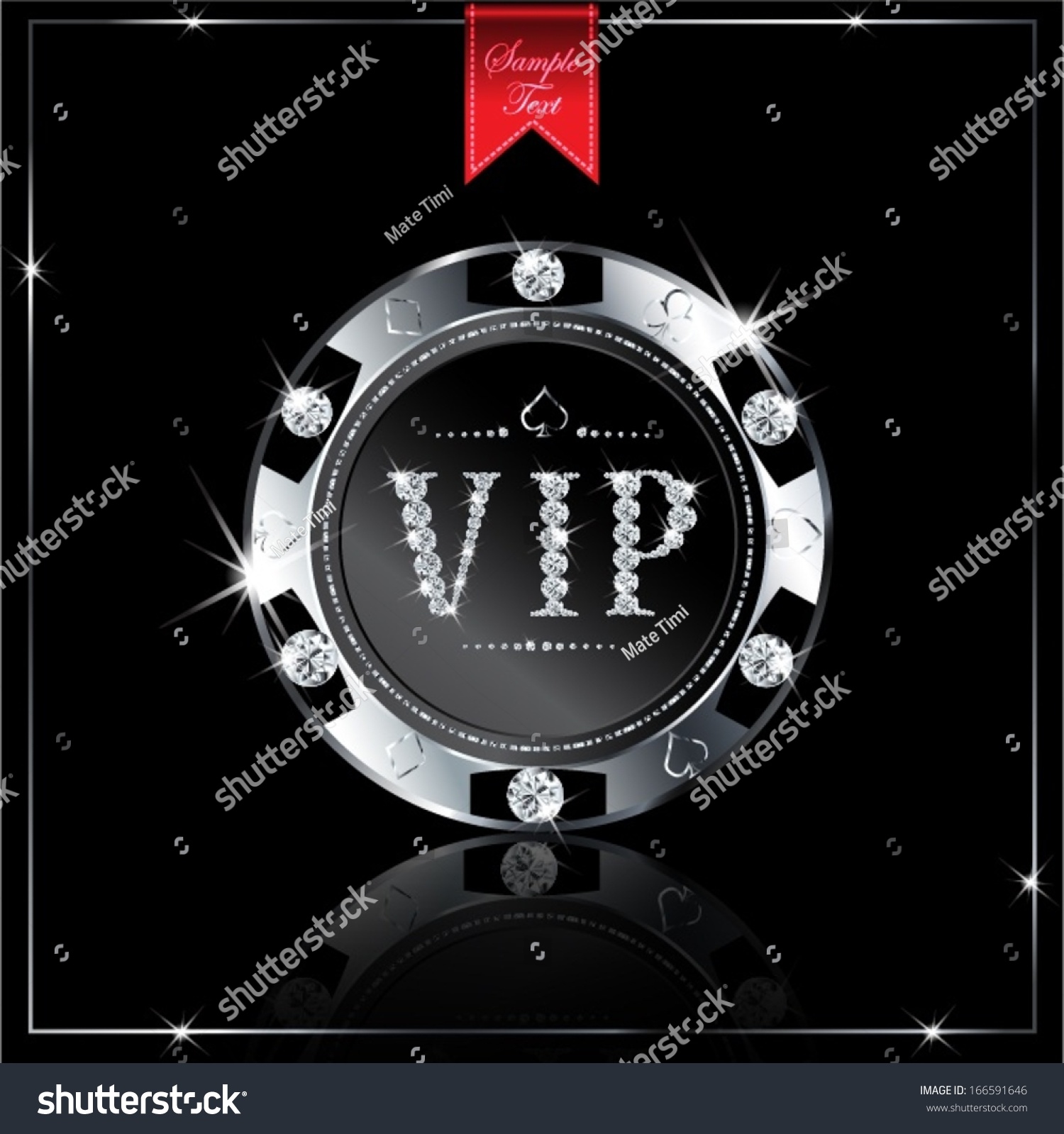 Metallic Vip Diamond Stock Vector (Royalty Free) 166591646