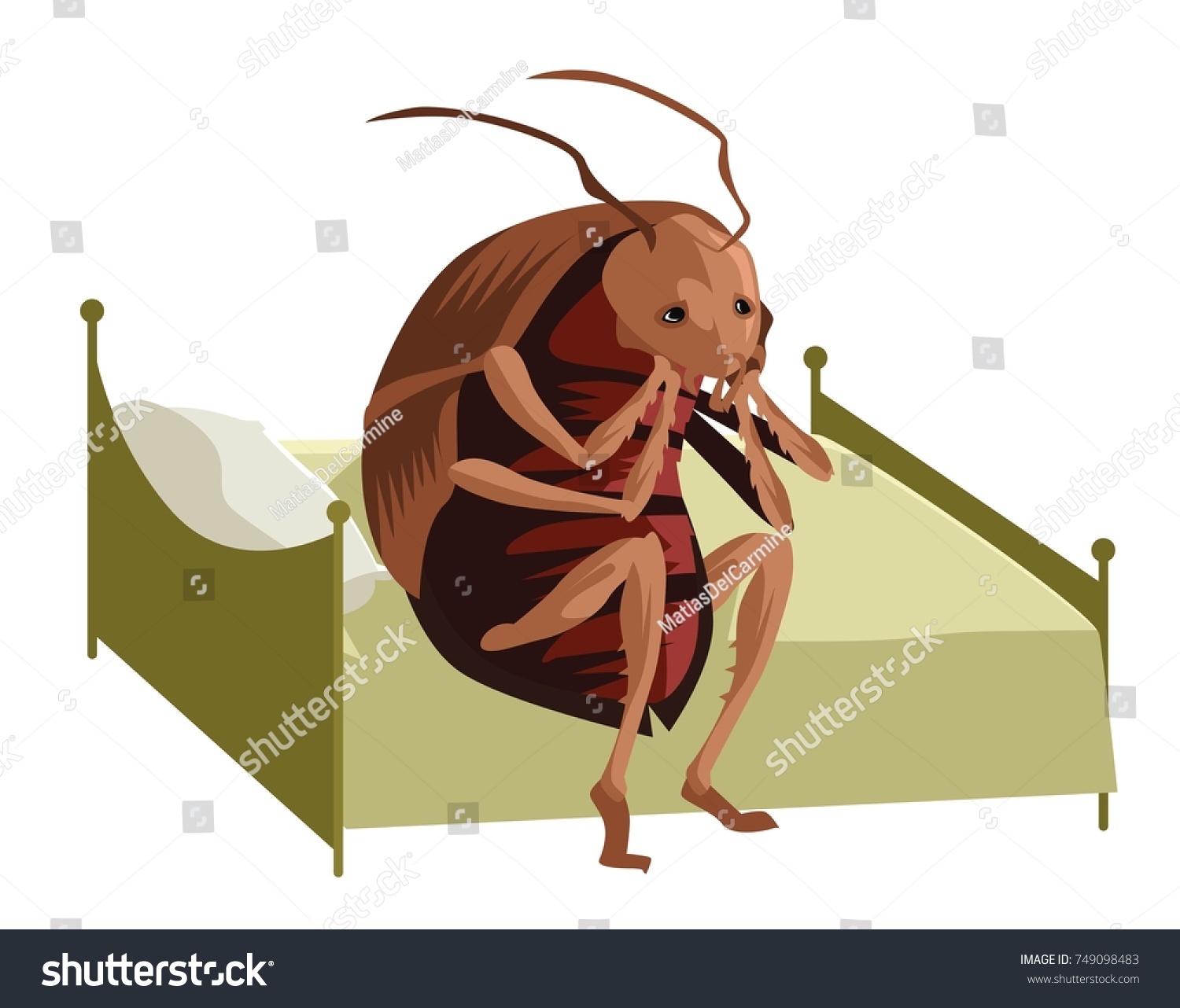 Metamorphosis Cockroach Stock Vector (Royalty Free) 749098483