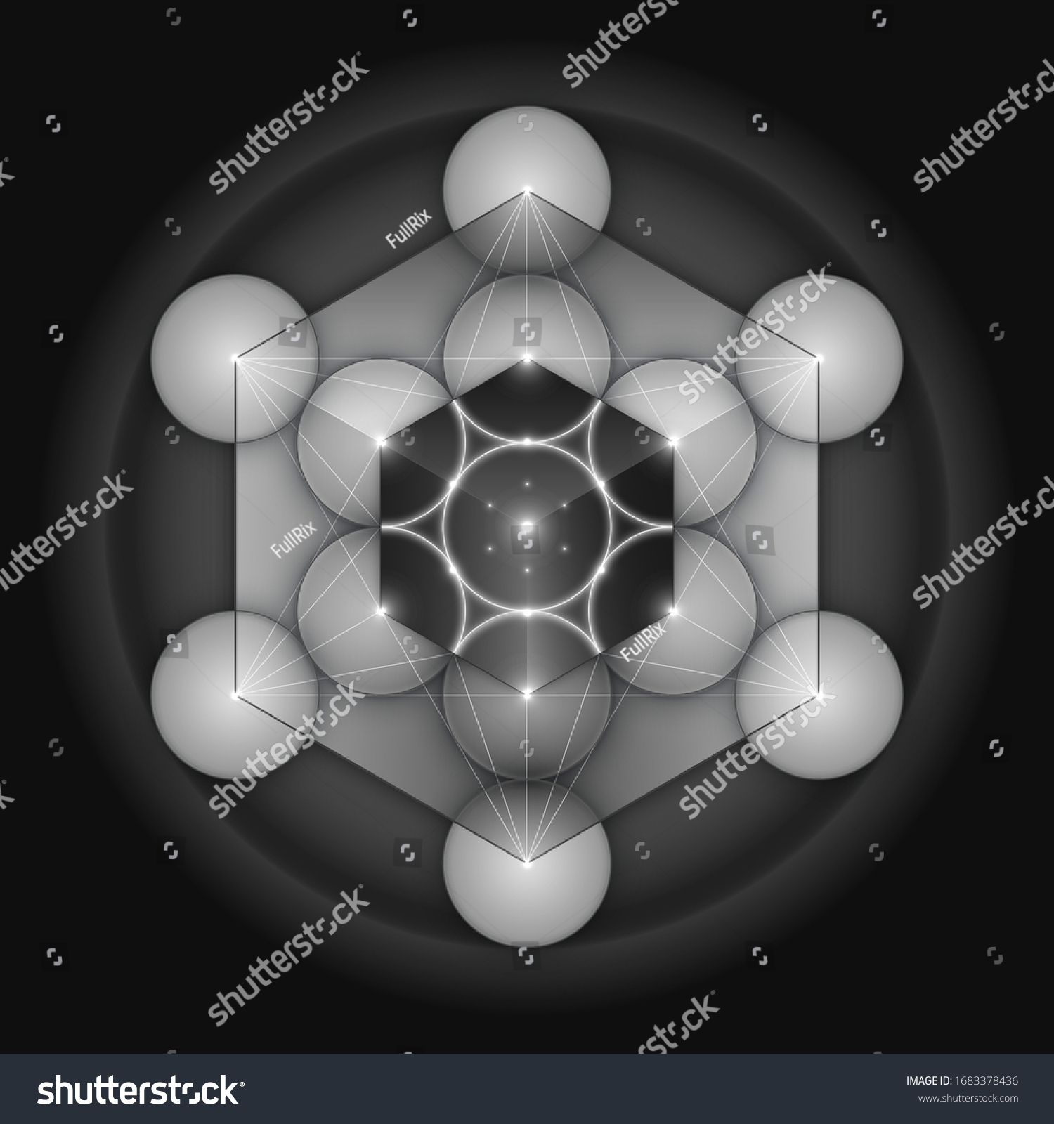 Metatron Cube Sacred Geometry Symbol Vector Stock Vector (Royalty Free ...