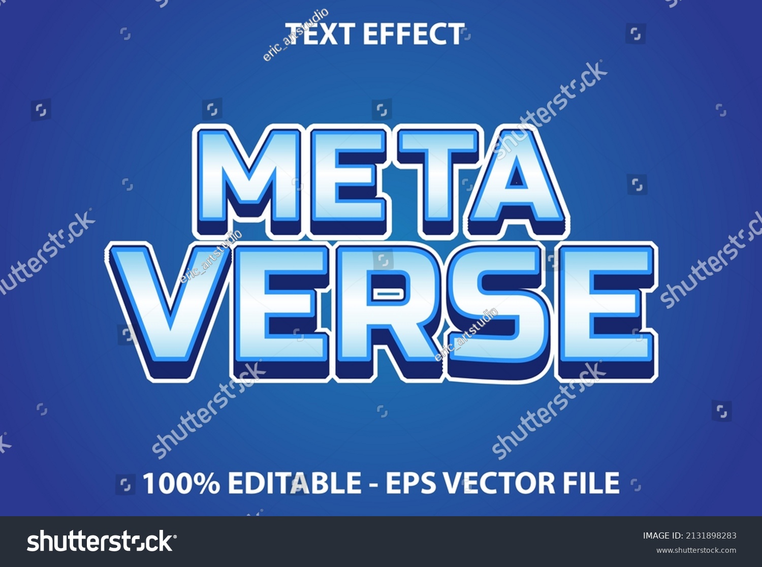 Metaverse Text Effect Editable Blue Color Stock Vector (Royalty Free ...