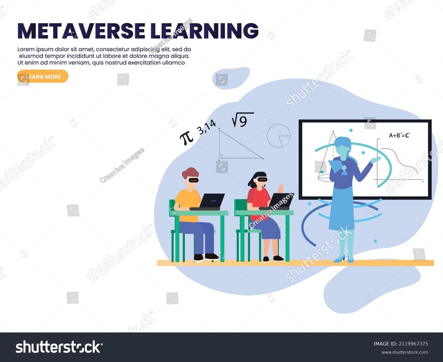 Metaverse Vector Concept Two Students Using Stock Vector (Royalty Free ...
