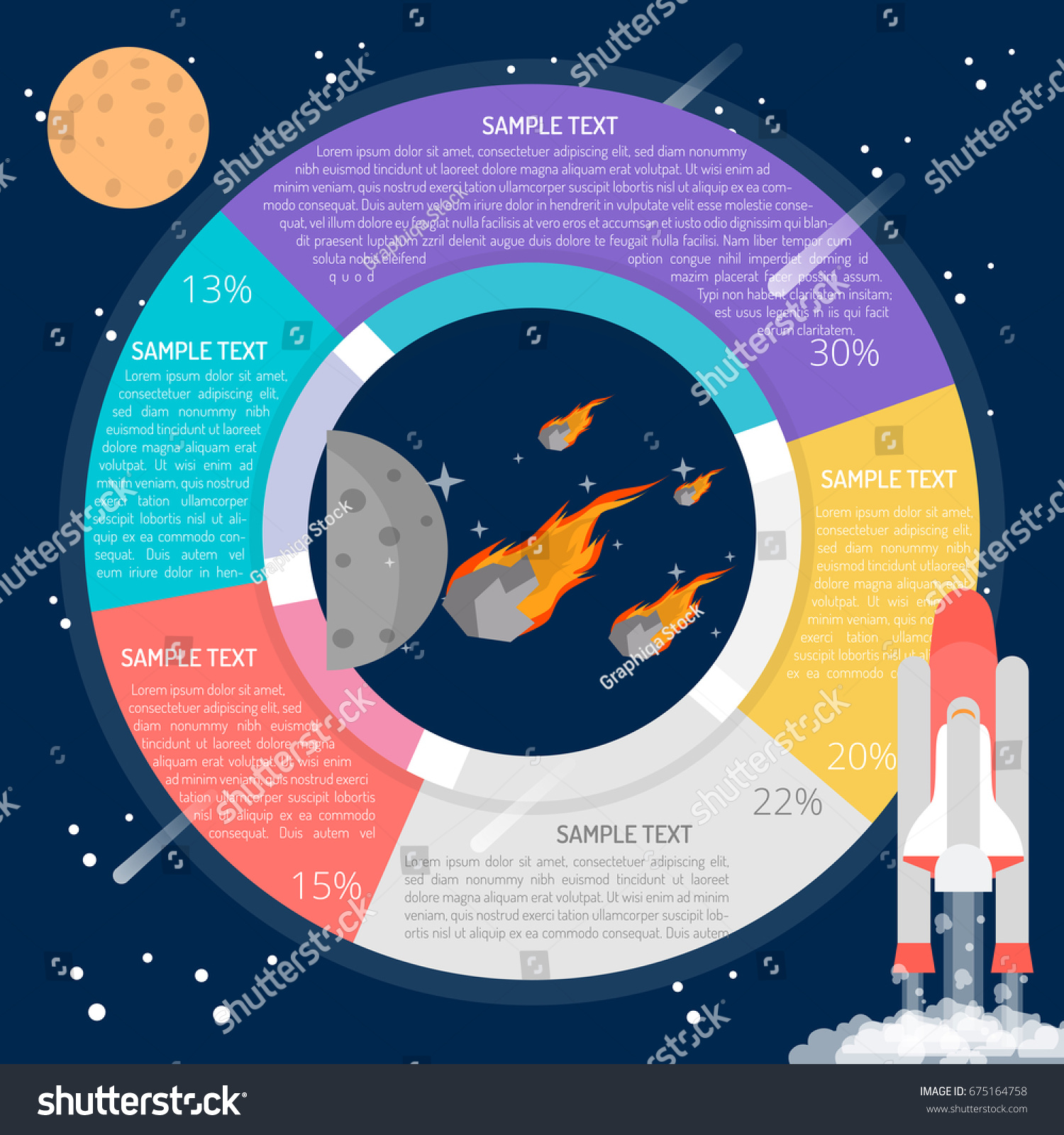 Meteor Rain Infographic Stock Vector (Royalty Free) 675164758