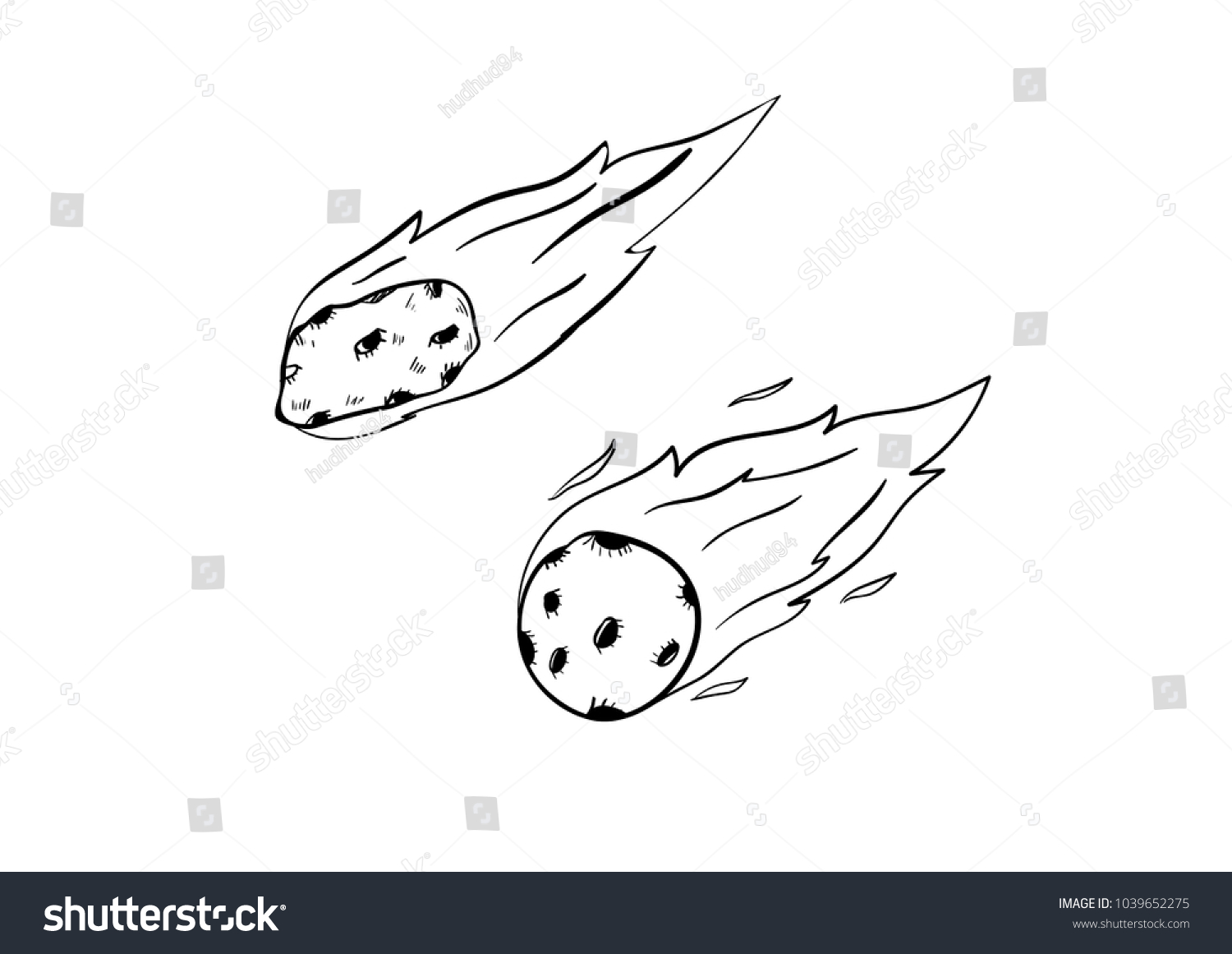 Meteorite Doodle Icon Vector Stock Vector (Royalty Free) 1039652275 ...