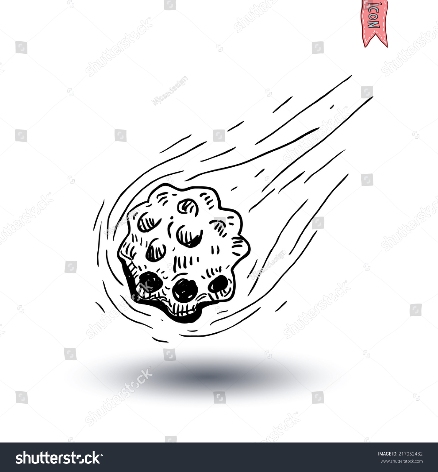 Meteorite Hand Drawn Vector Illustration Stock Vector (Royalty Free ...