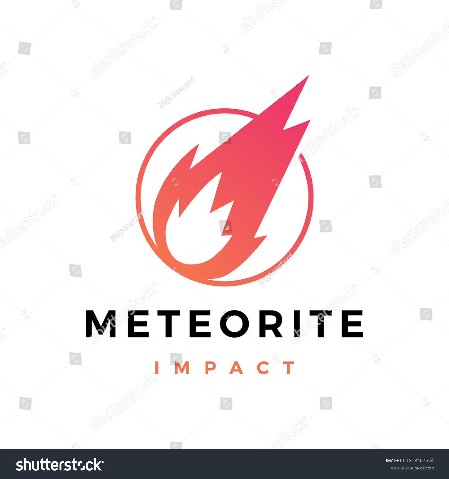 Meteorite Impact Logo Vector Icon Illustration Stock Vector (Royalty ...