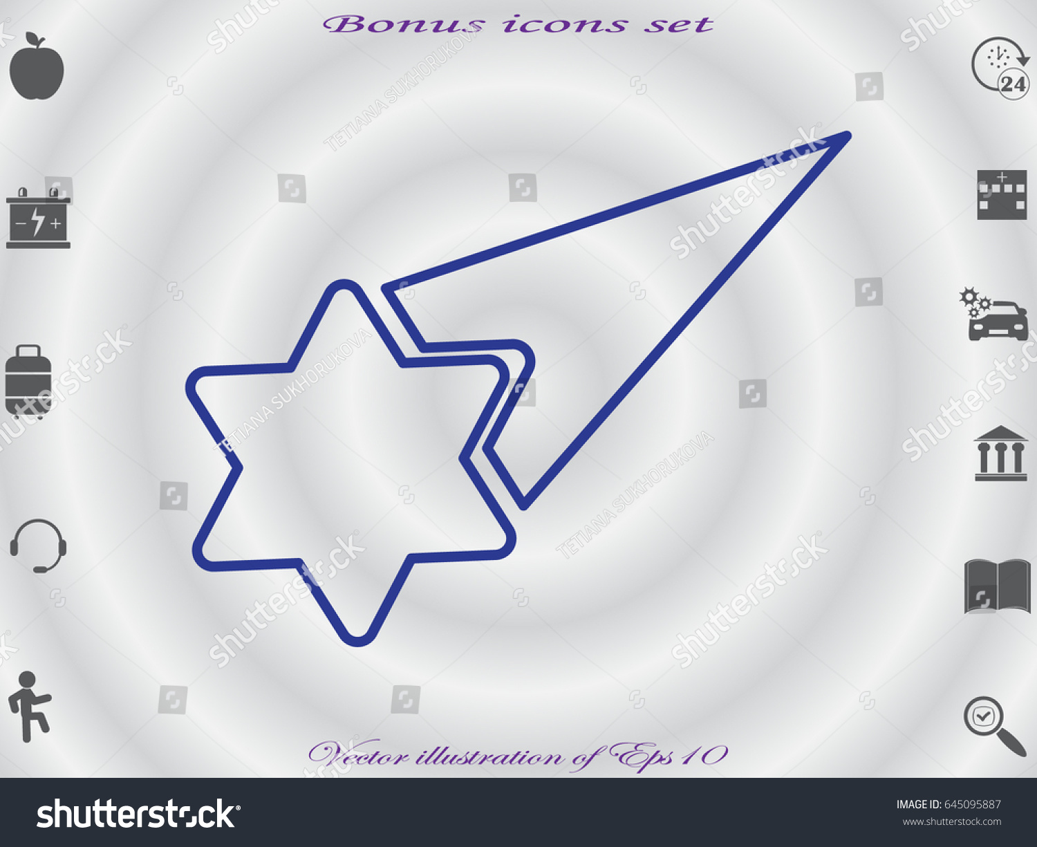 Meteorite Star Icon Vector Illustration Eps10 Stock Vector (Royalty ...