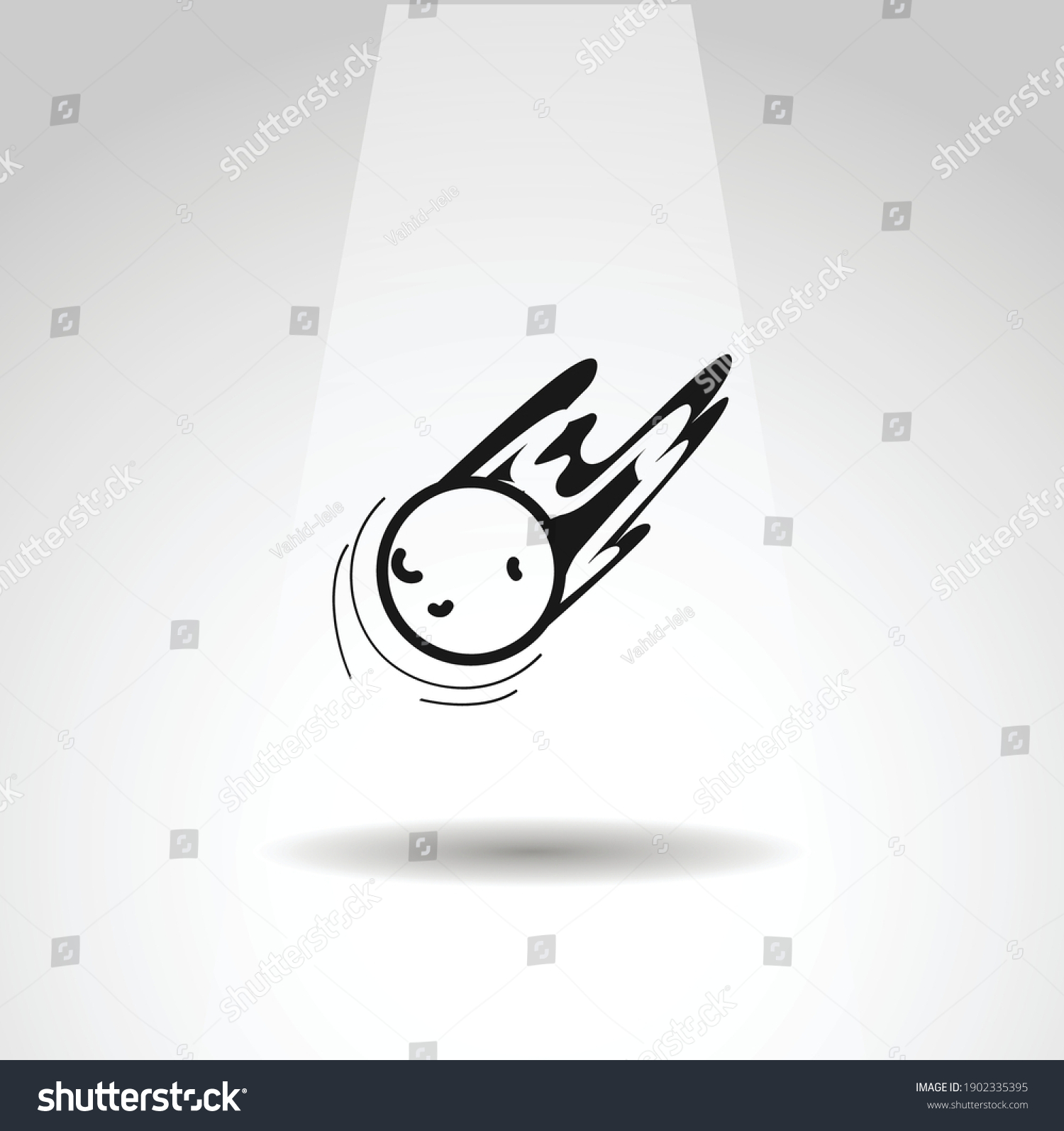Meteorite Vector Icon Simple Meteorite Icon Stock Vector (Royalty Free ...