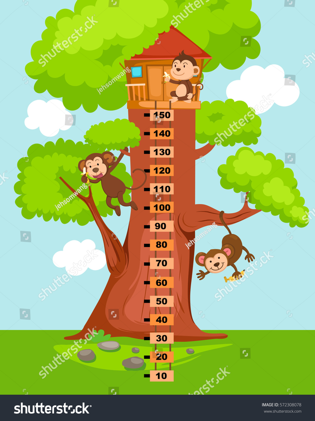 Meter Wall Tree Housevector Illustration Stock Vector (Royalty Free ...