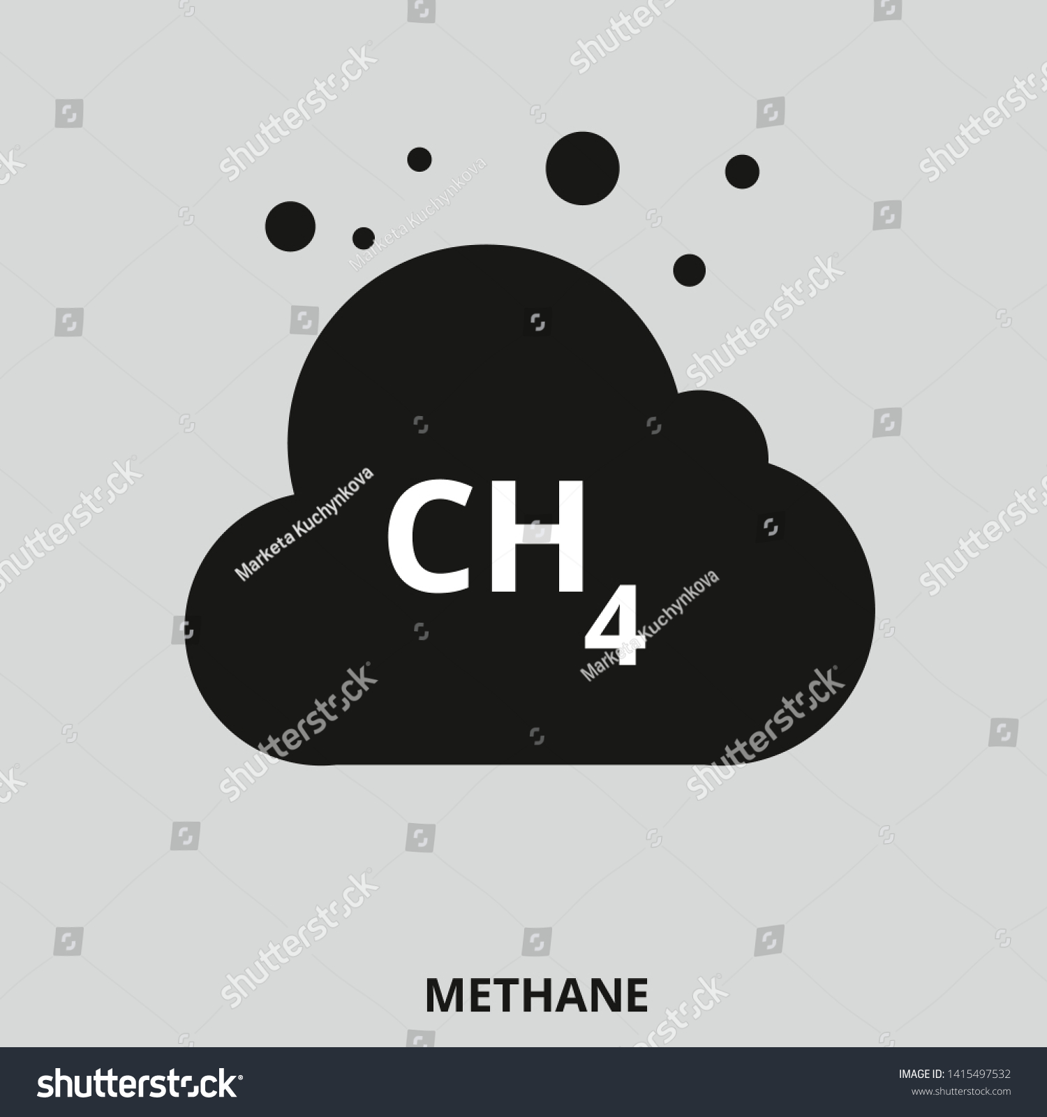Methane Icon Vector Ch4 Chemistry: vector de stock (libre de regalías ...
