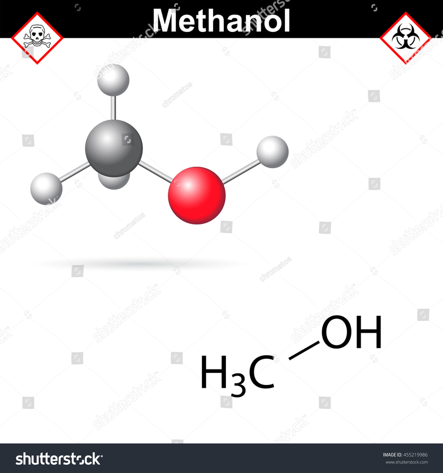 Methanol Molecule Structural Chemical Formula Model: เวกเตอร์สต็อก ... Methanol Molecule Structural Chemical Formula Model: เวกเตอร์สต็อก ...
