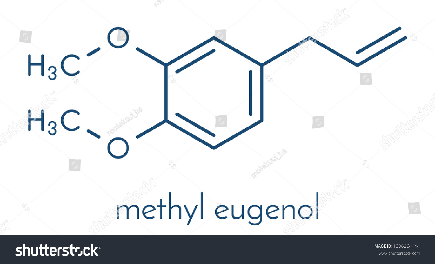Methyl Eugenol Molecule Skeletal Formula: เวกเตอร์สต็อก (ปลอดค่า ...