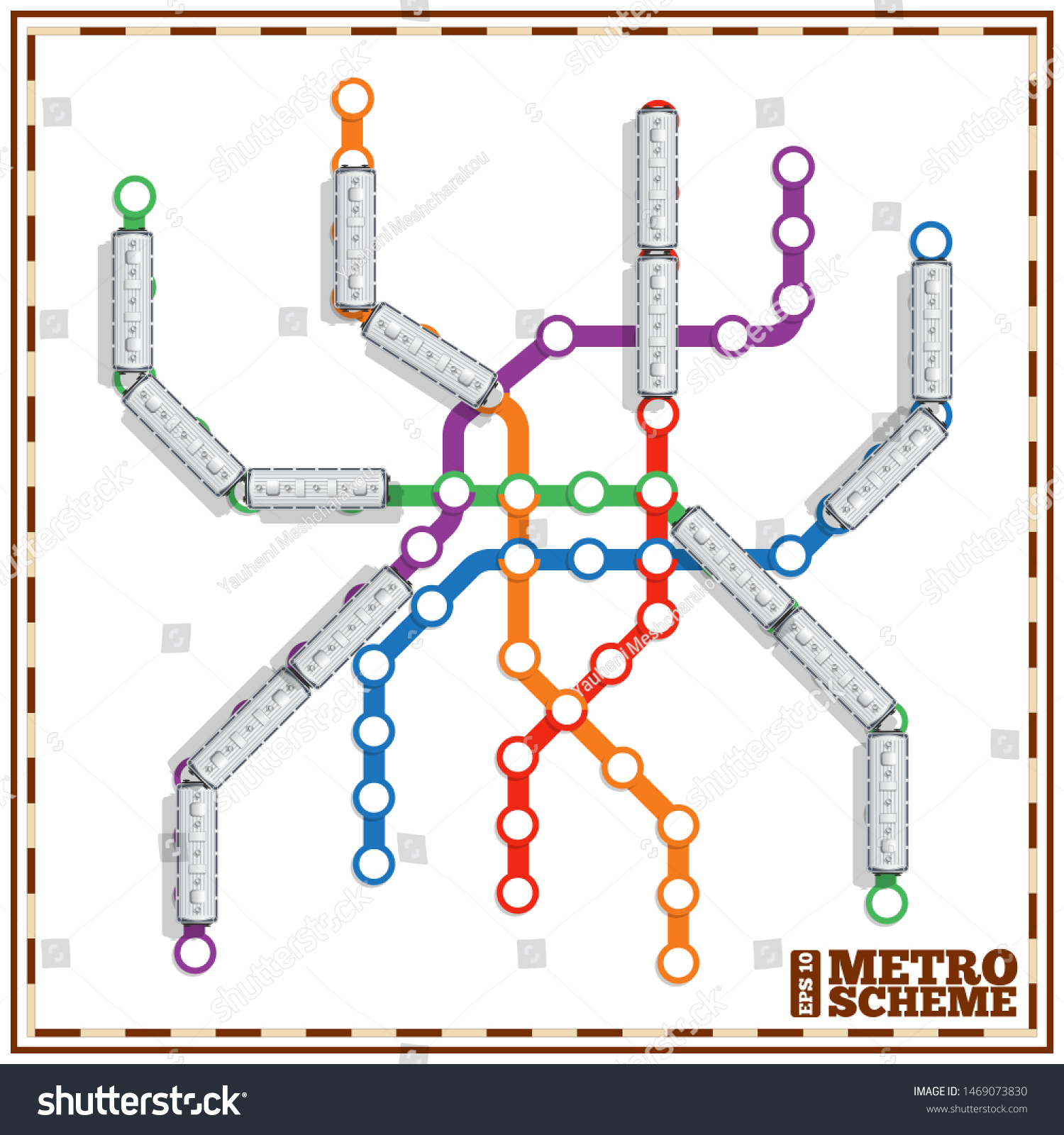 Metro Scheme View Above Vector Illustration: vector de stock (libre de ...