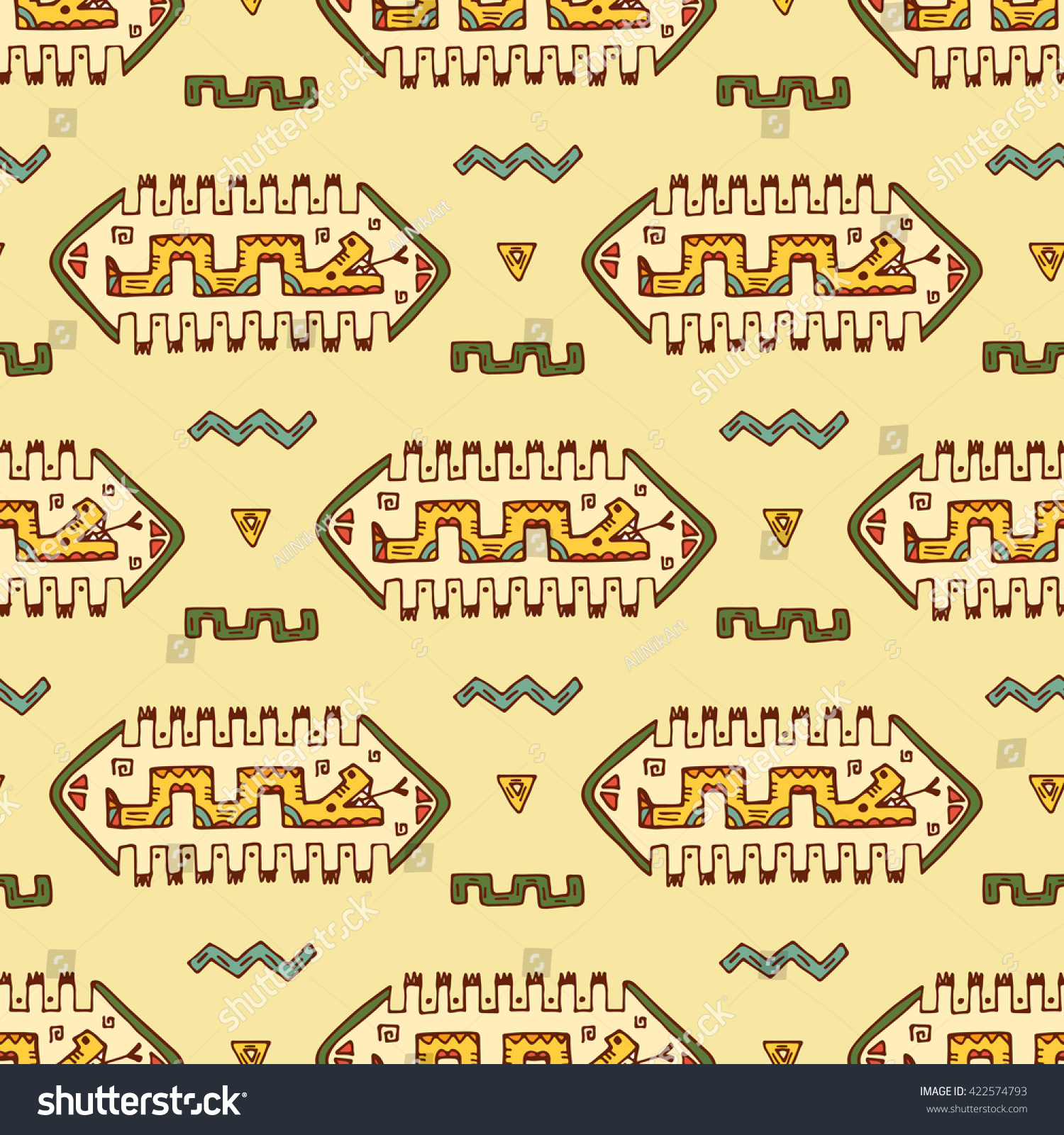 Mexican Abstract Patterns Snake Mexico Vector: vector de stock (libre ...