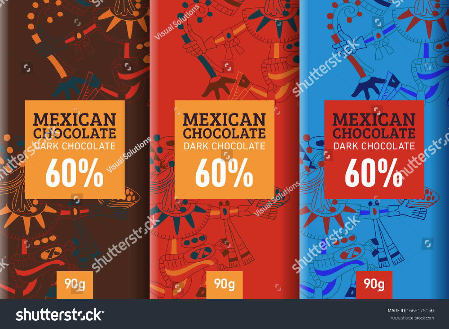 Mexican Chocolate Package Design Template Stock Vector (Royalty Free ...